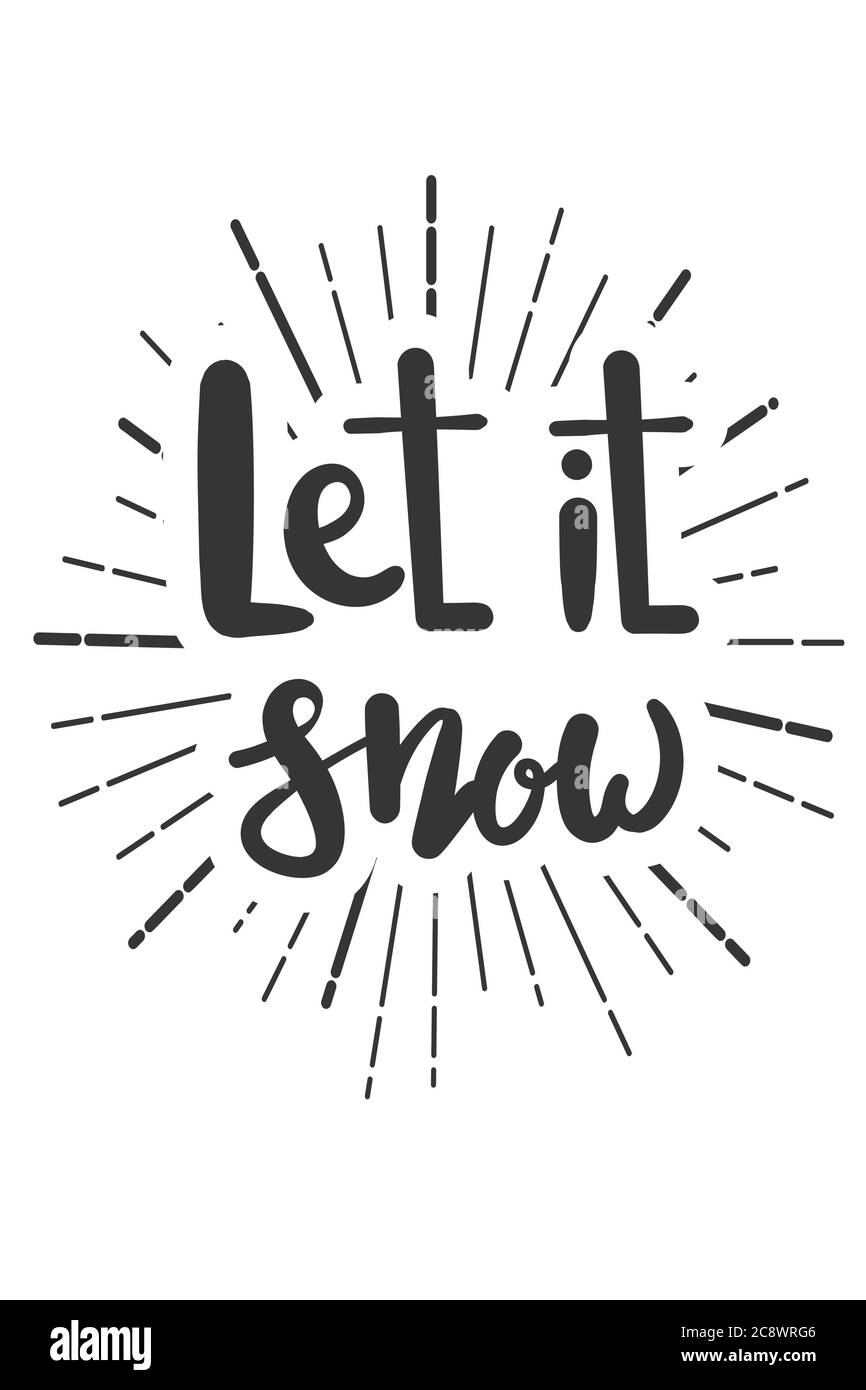 Let it snow Christmas wishes lettering in doodle style Stock Vector ...