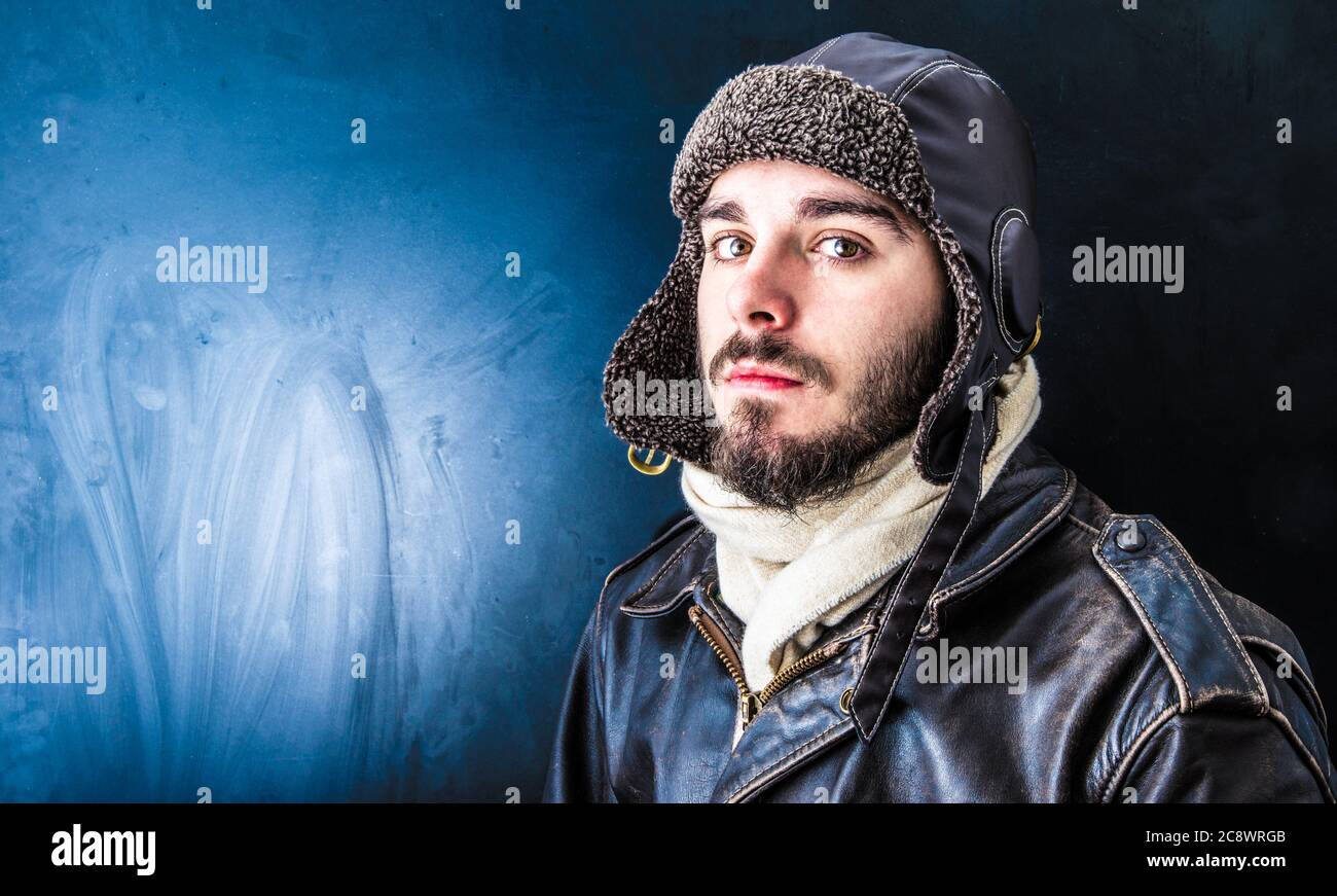 an young aviator old style Stock Photo - Alamy