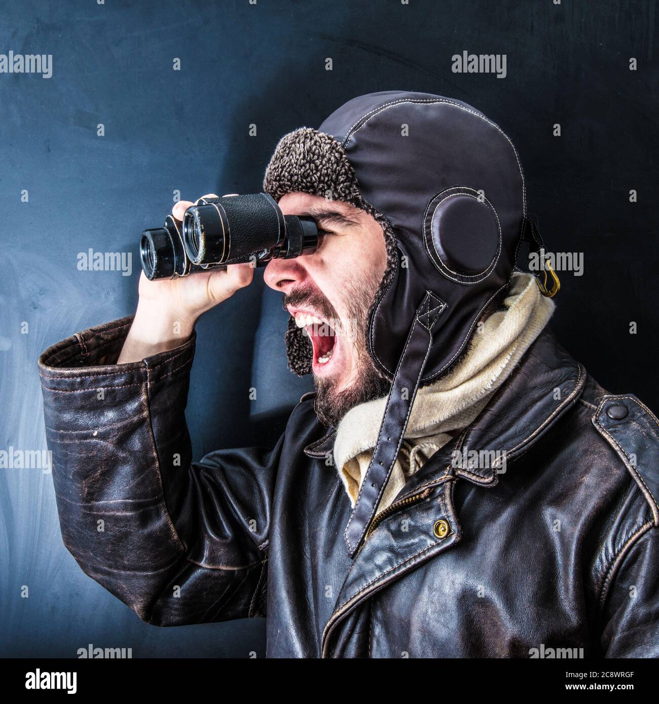 an young aviator old style Stock Photo - Alamy