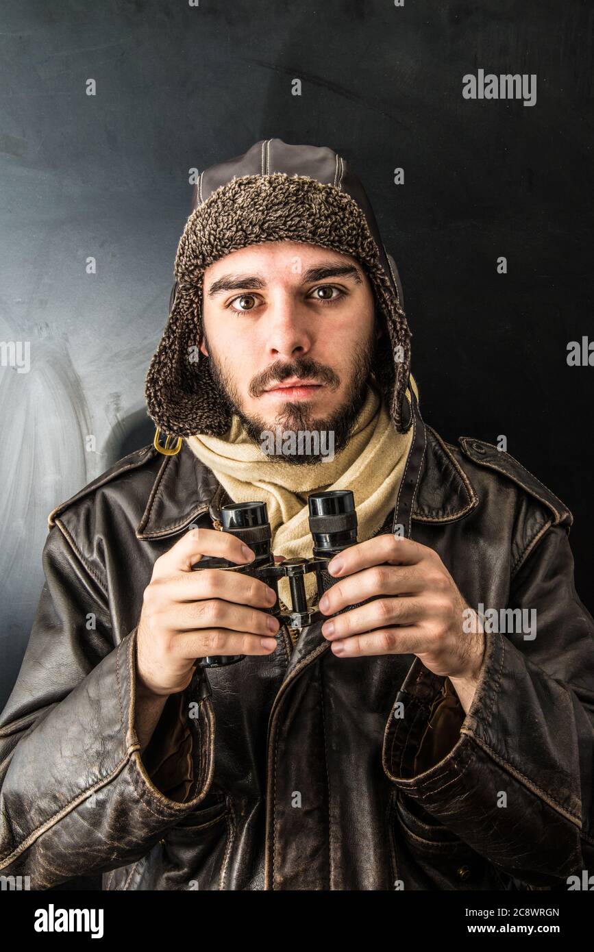 an young aviator old style Stock Photo - Alamy