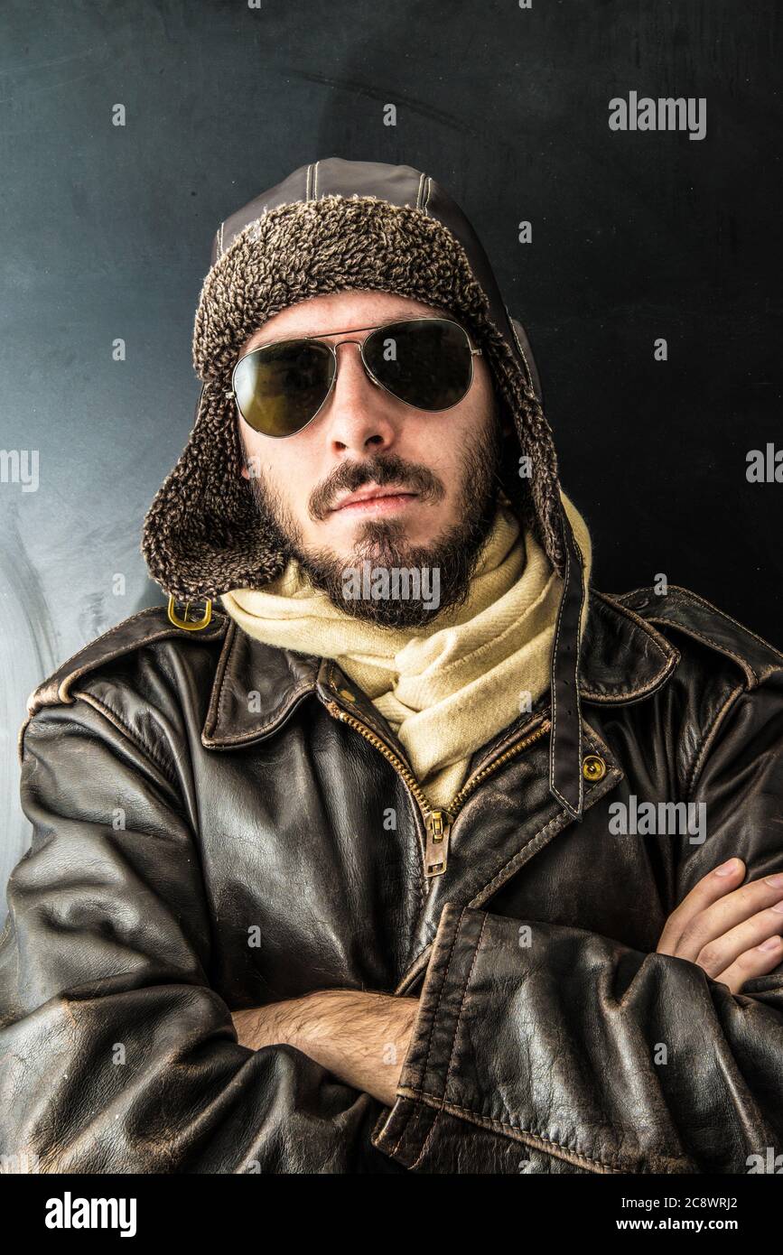 an young aviator old style Stock Photo - Alamy