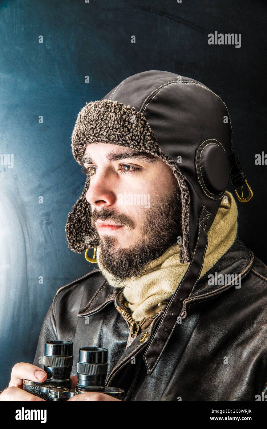 an young aviator old style Stock Photo - Alamy