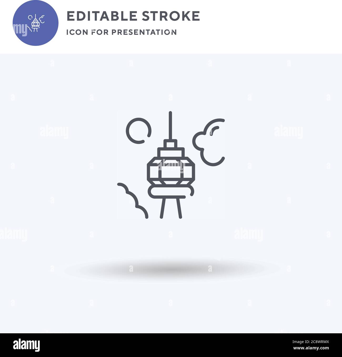 Cn Tower icon vector, filled flat sign, solid pictogram isolated on ...