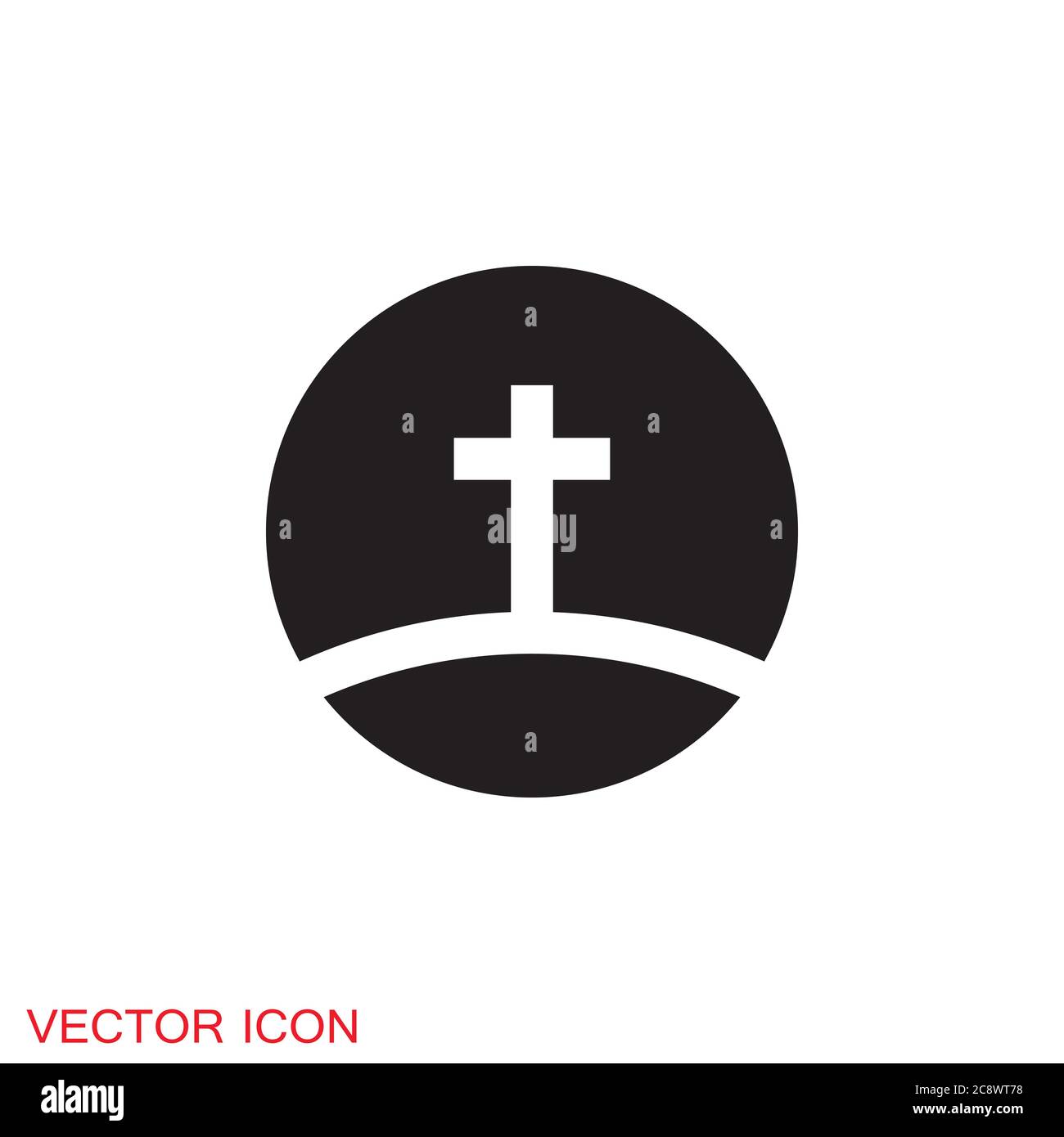 Church vector icons of religious christianity signs and symbols Stock ...