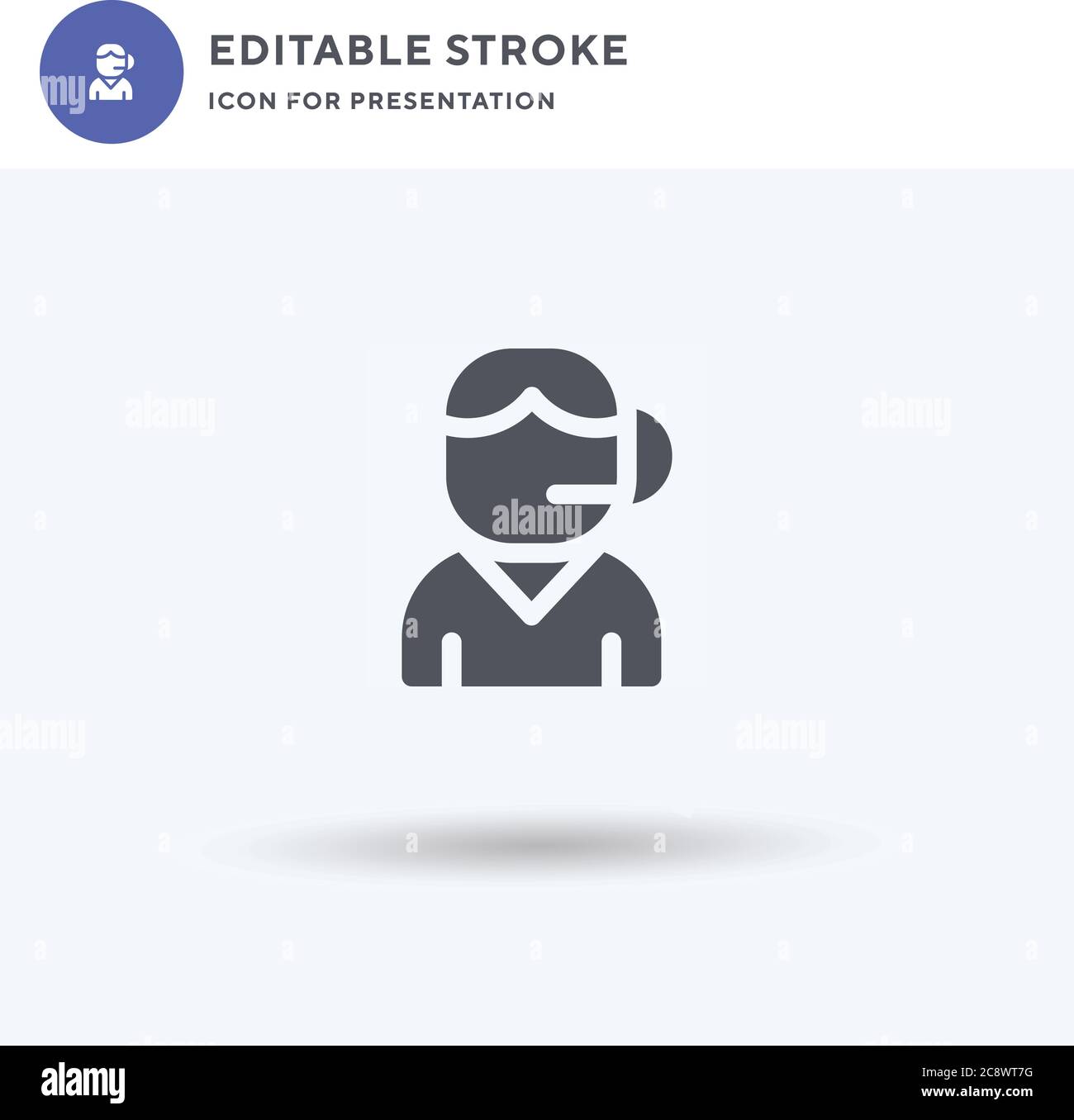 Operator icon vector, filled flat sign, solid pictogram isolated on ...