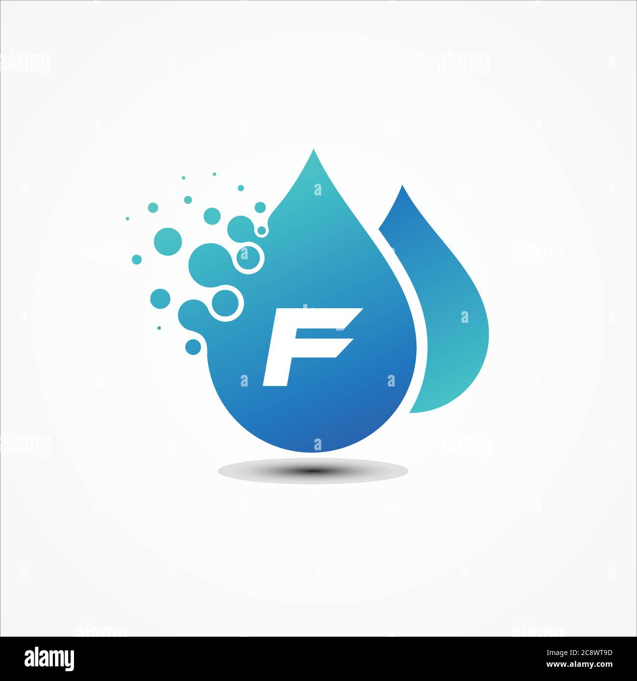 Droplet vector design with letter F symbol design minimalist. Letter F ...