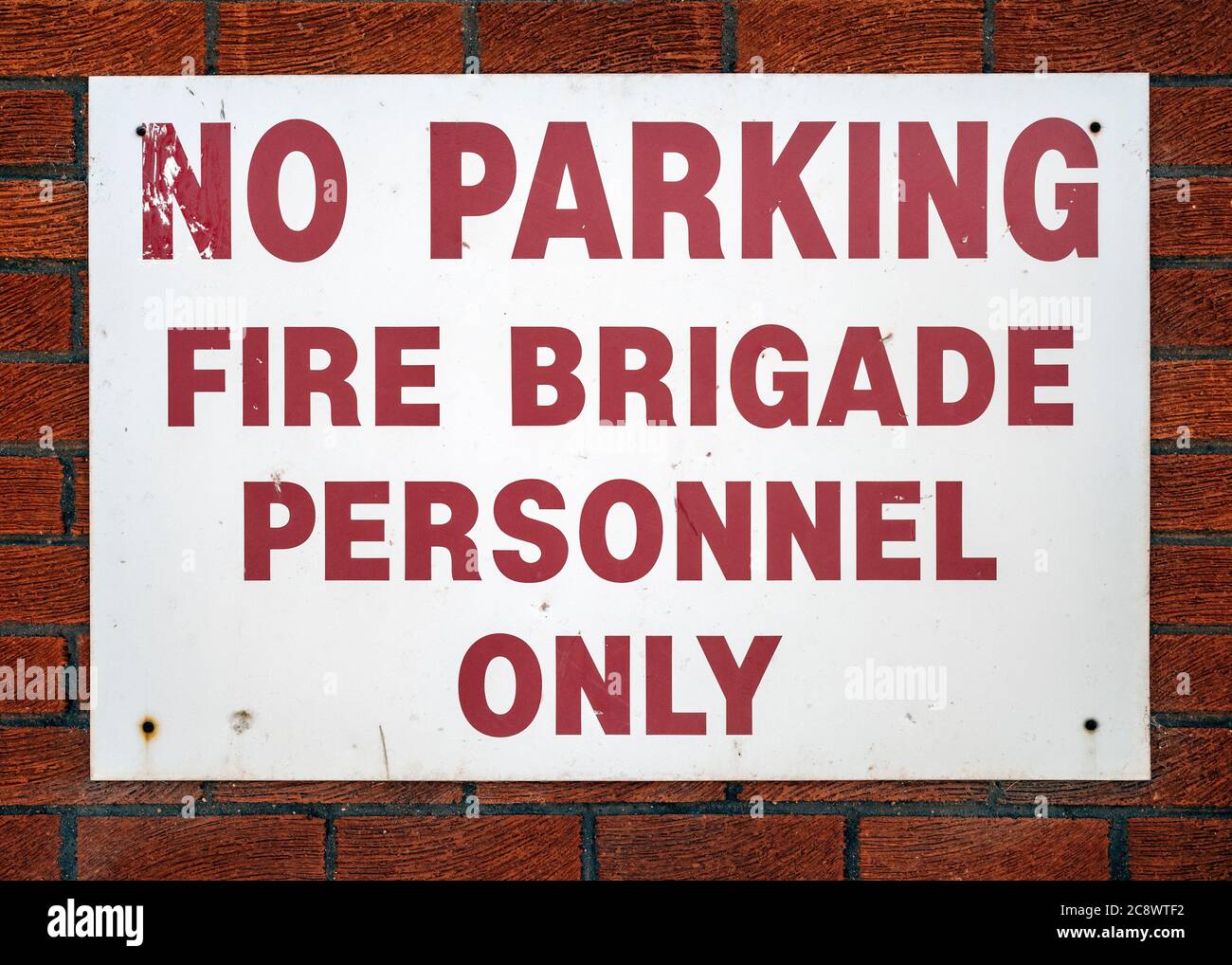 No Parking - Fire Brigade Personnel Only sign, North Berwick, East ...