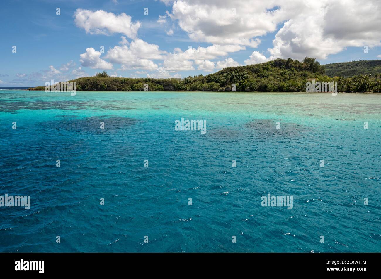 The tropical Piti Bay around Fish Eye Marine Park on Guam Stock Photo ...