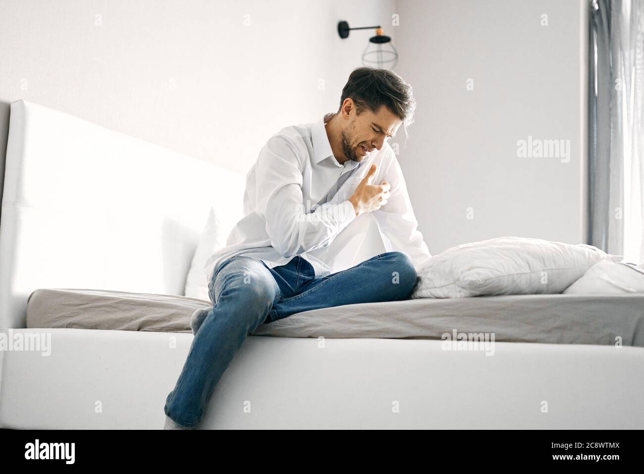Man Crying Bed High Resolution Stock Photography and Images - Alamy