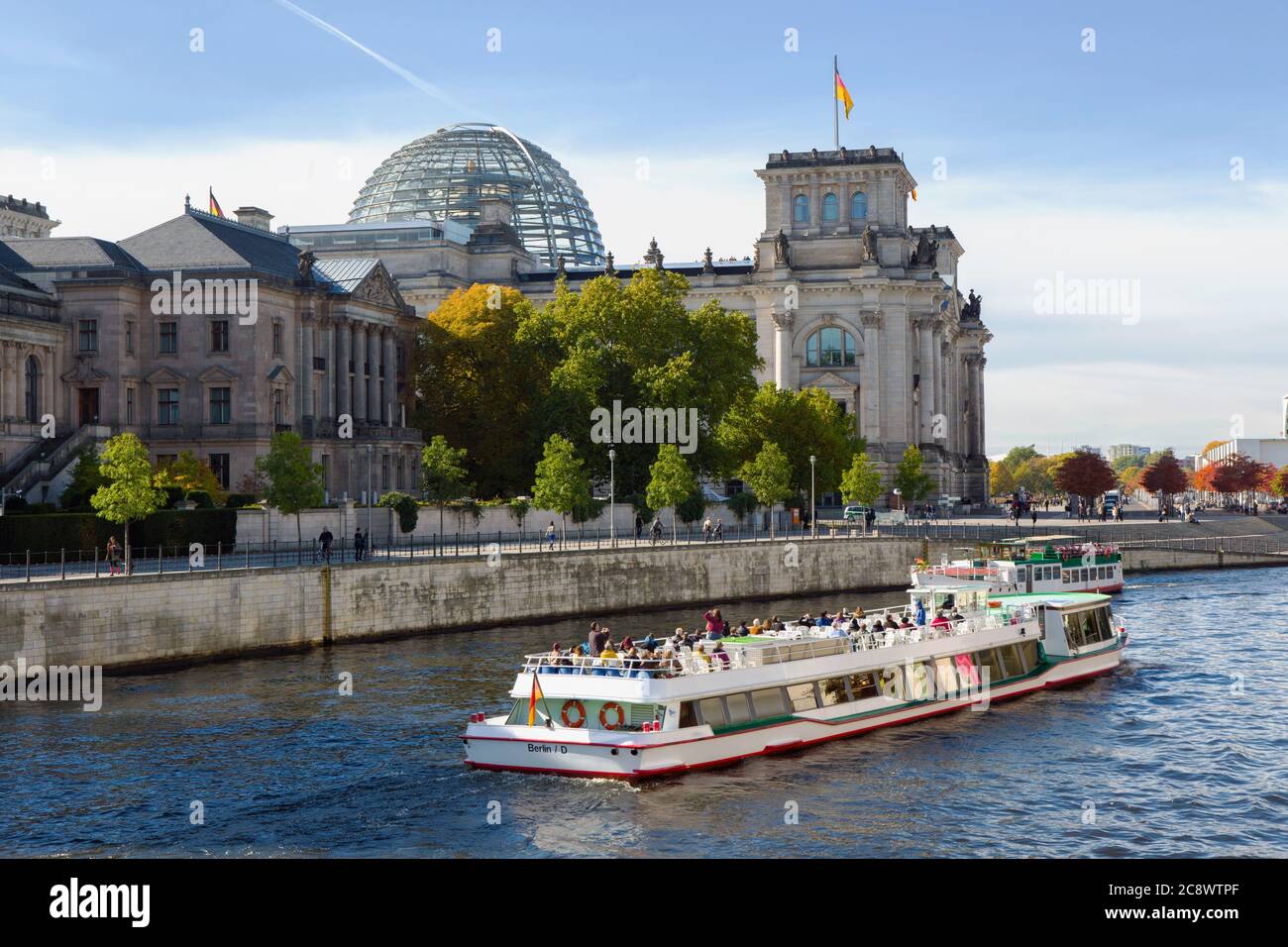 BERLIN, GERMANY - Oct 14, 2013: Side view of the stunning Reichstag ...