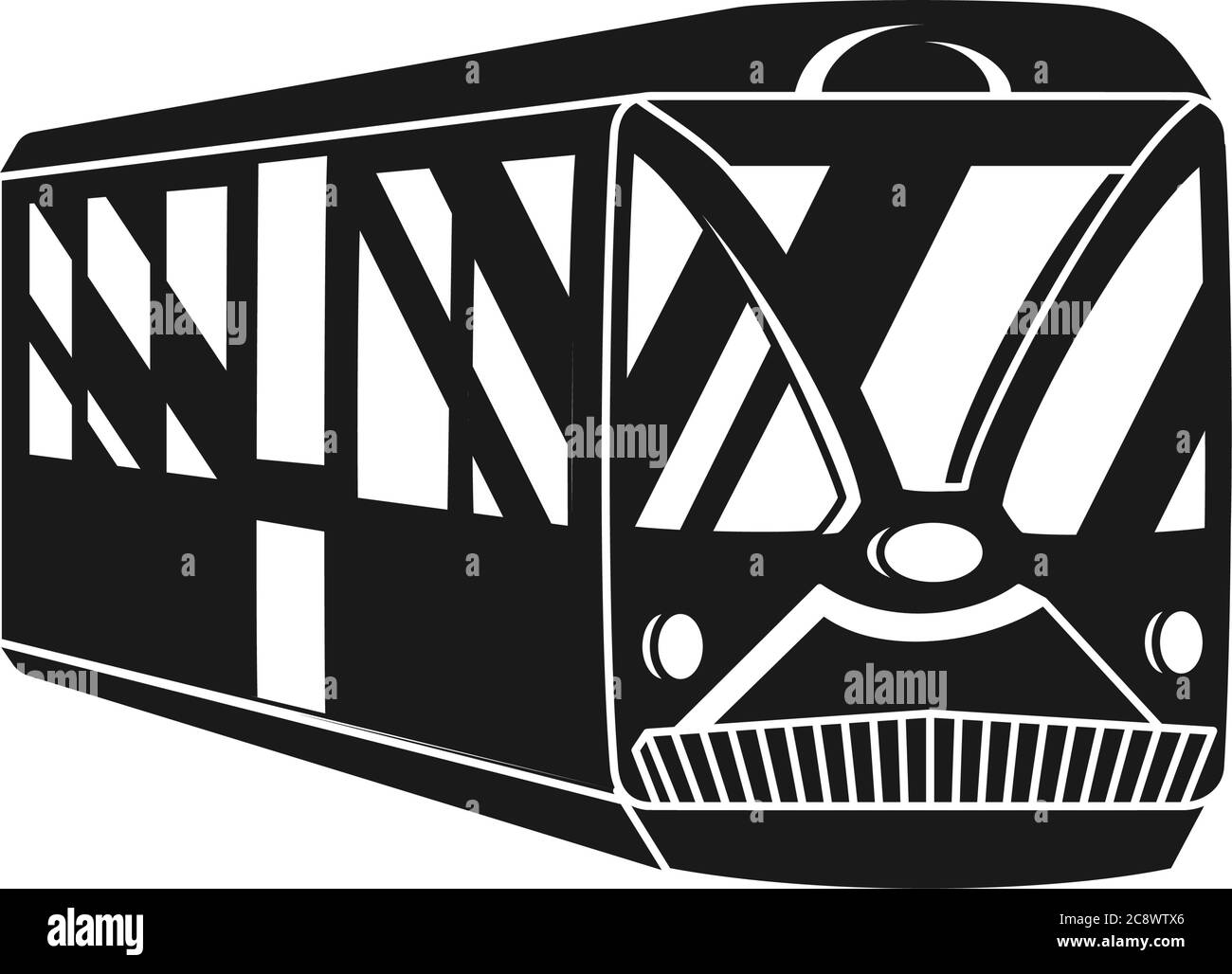 Black and white trolley silhouette Stock Vector Image & Art - Alamy