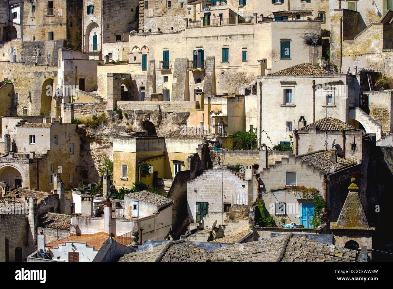 Beautiful shot of the buildings in the city of Matera, Italy Stock ...
