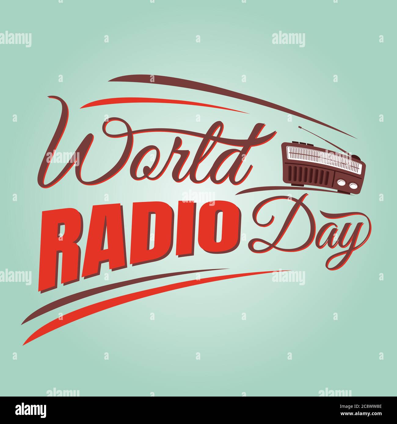 World radio day vector background with radio vector. World radio day ...