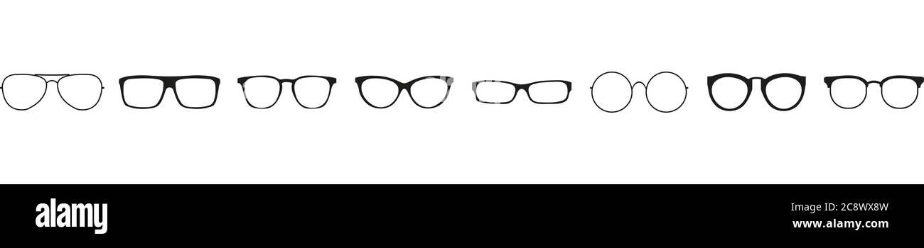 Many types of glasses. Fashion collection set glasses isolated Stock ...