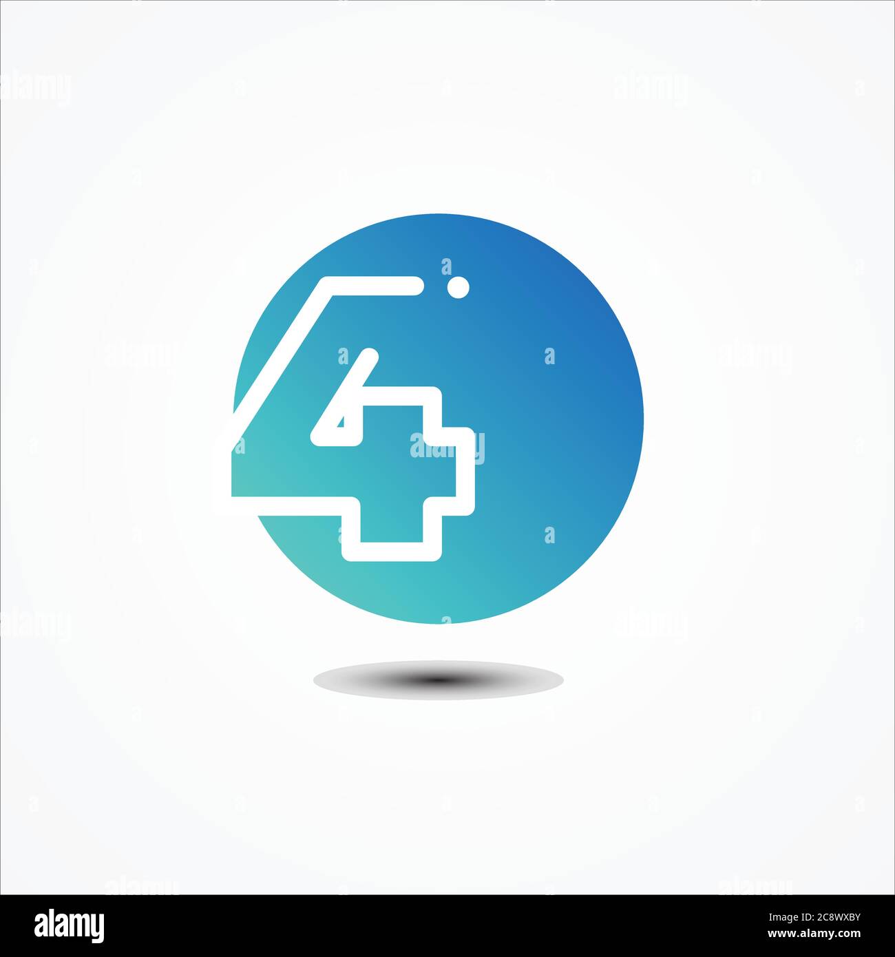 Vector round symbol number 4 design minimalist. 4 number symbol for ...