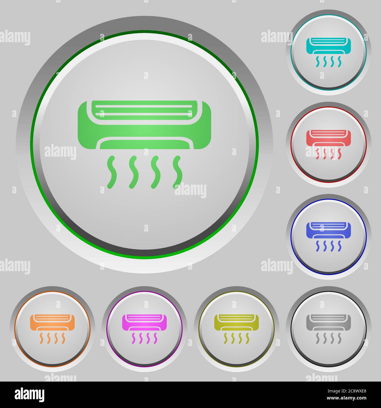 Set of color air conditioner sunk push buttons Stock Vector Image & Art ... Set of color air conditioner sunk push buttons Stock Vector Image & Art ...