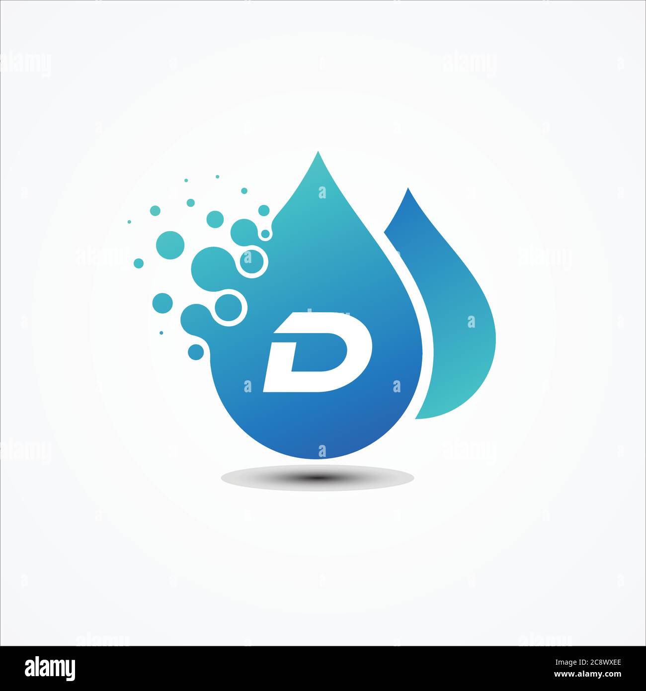 Droplet vector design with letter D symbol design minimalist. Letter D ...