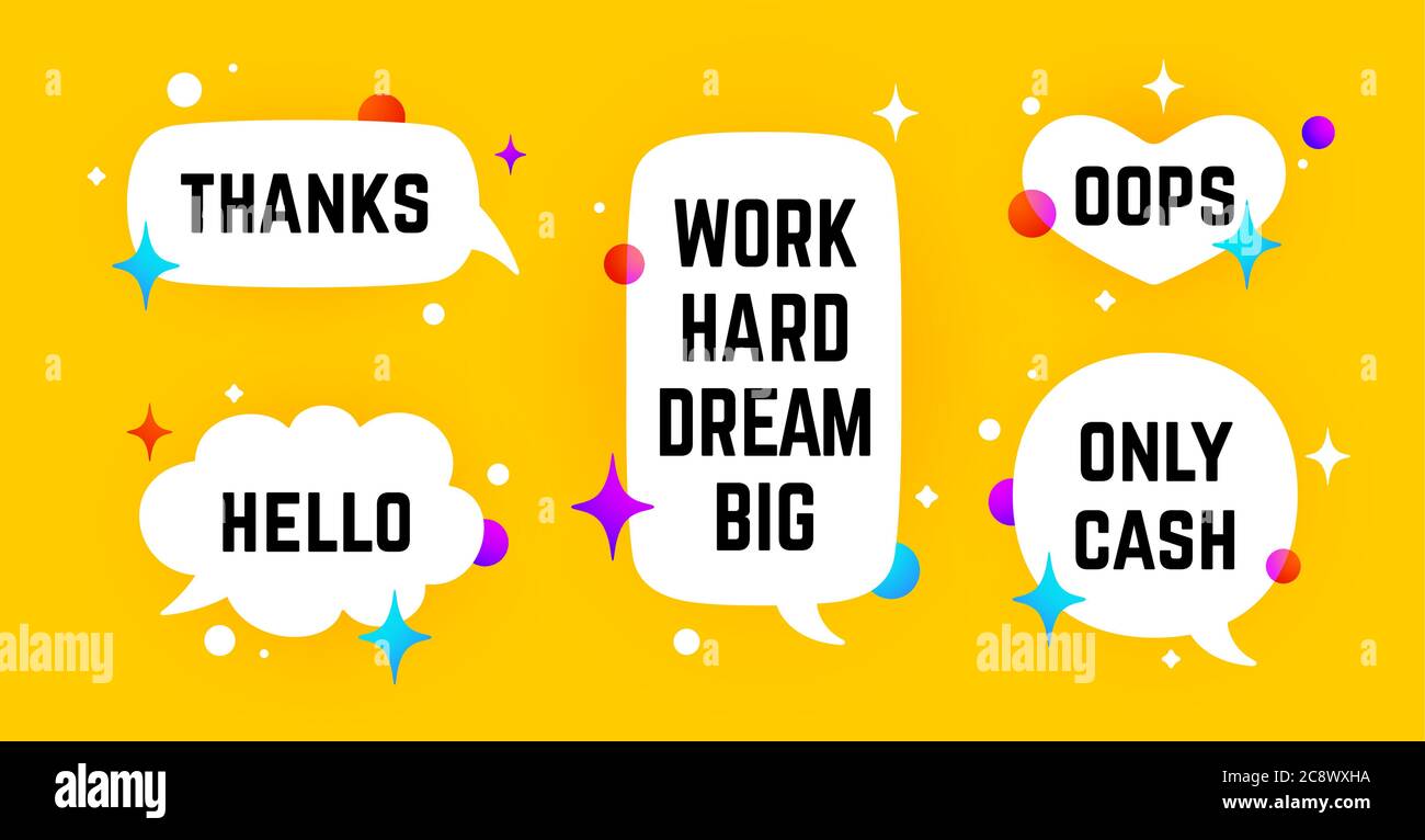 Speech bubble. Set of chat message Stock Vector Image & Art - Alamy