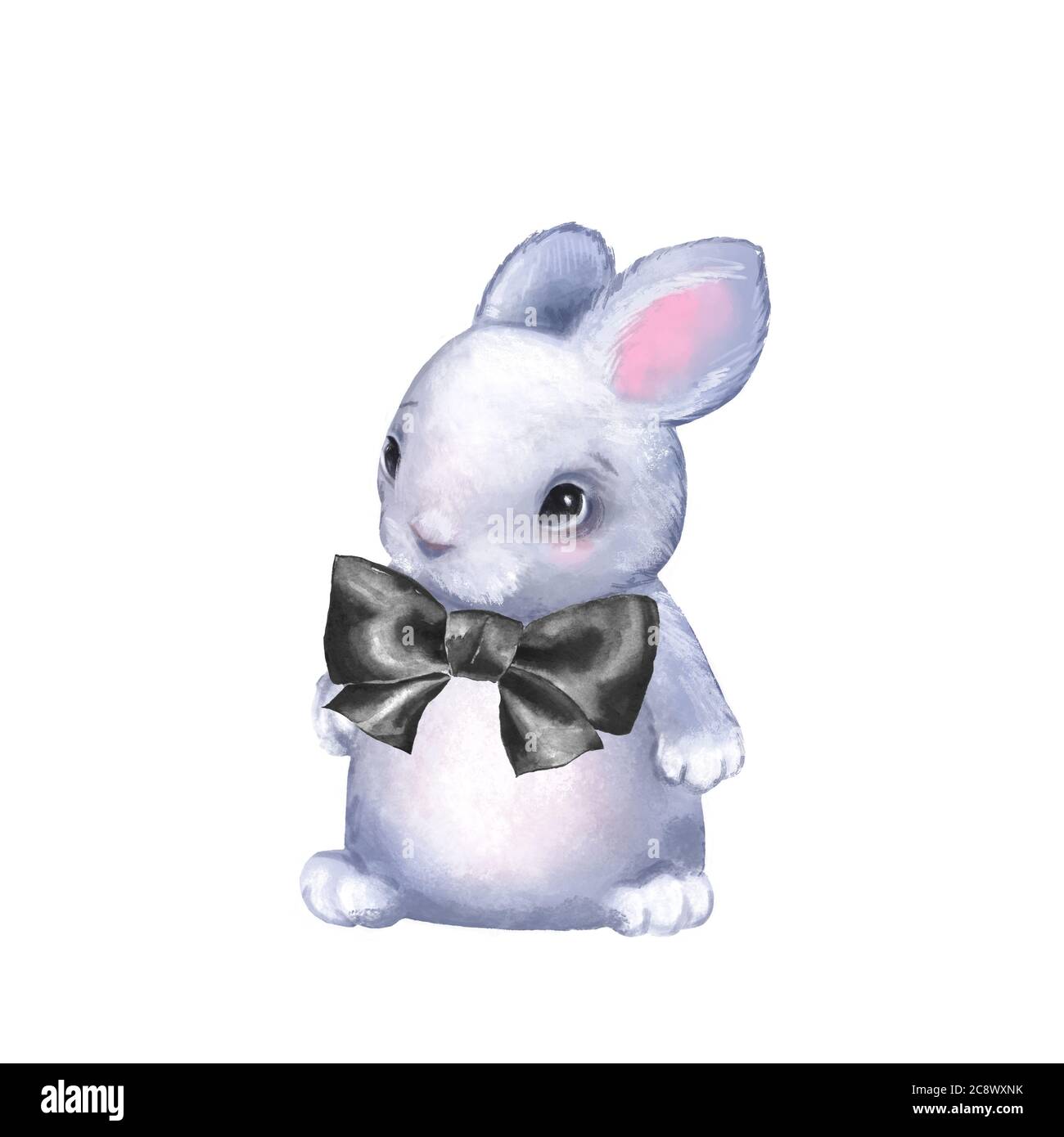 Cute rabbit isolated on white background Stock Photo - Alamy