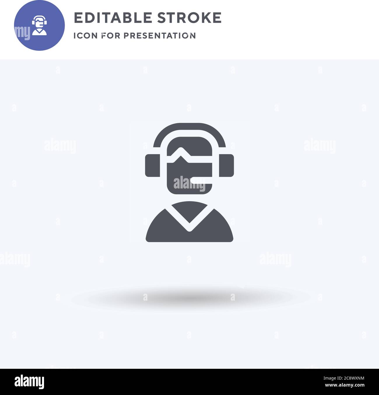 Commentator icon vector, filled flat sign, solid pictogram isolated on ...