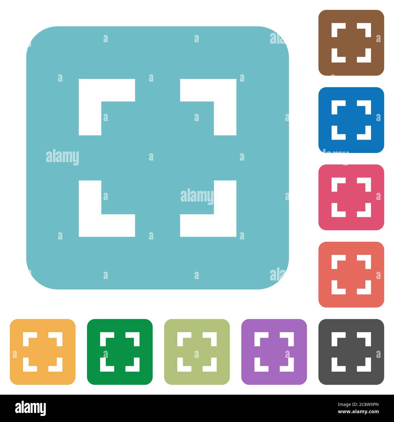 Flat selector tool icons on rounded square color backgrounds Stock ...