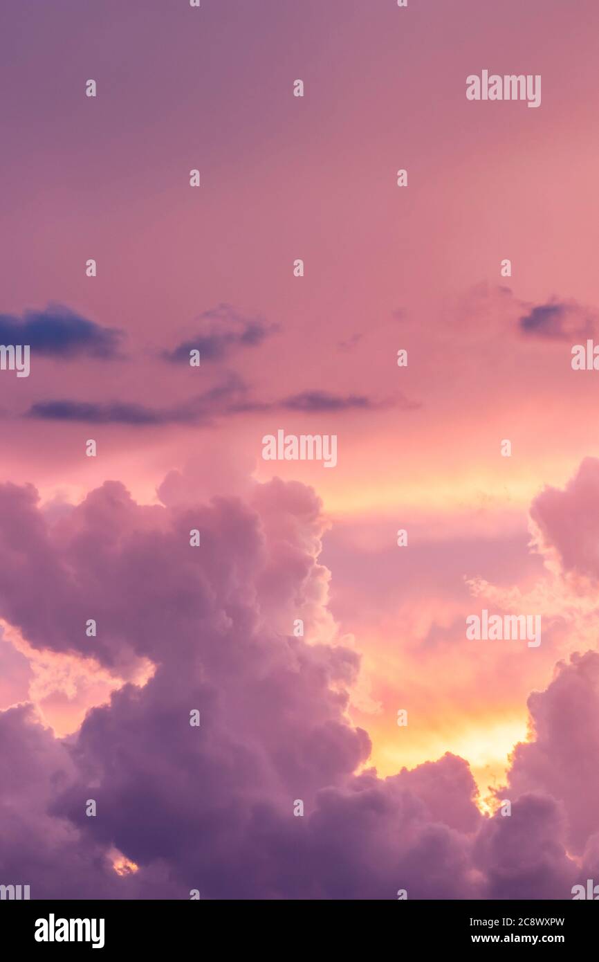 Sunset / sunrise with dramatic cloudscape, vivd colors and negative ...