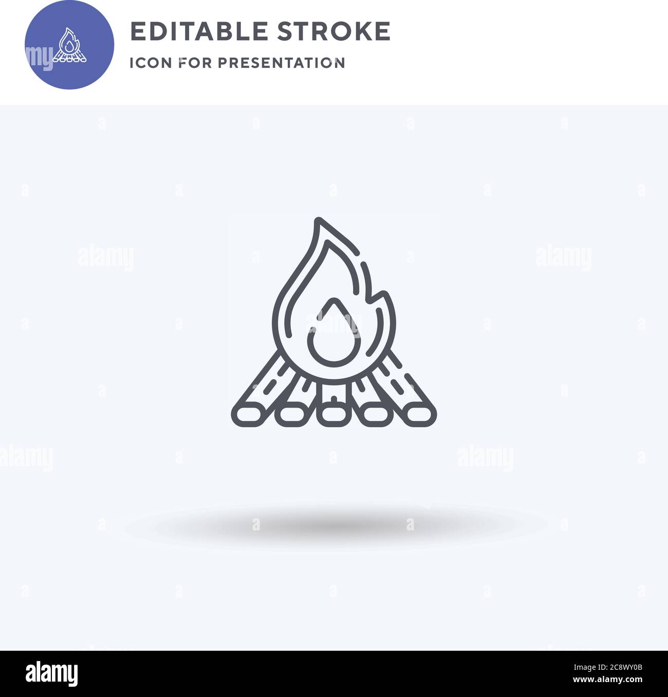 Bonfire icon vector, filled flat sign, solid pictogram isolated on ...