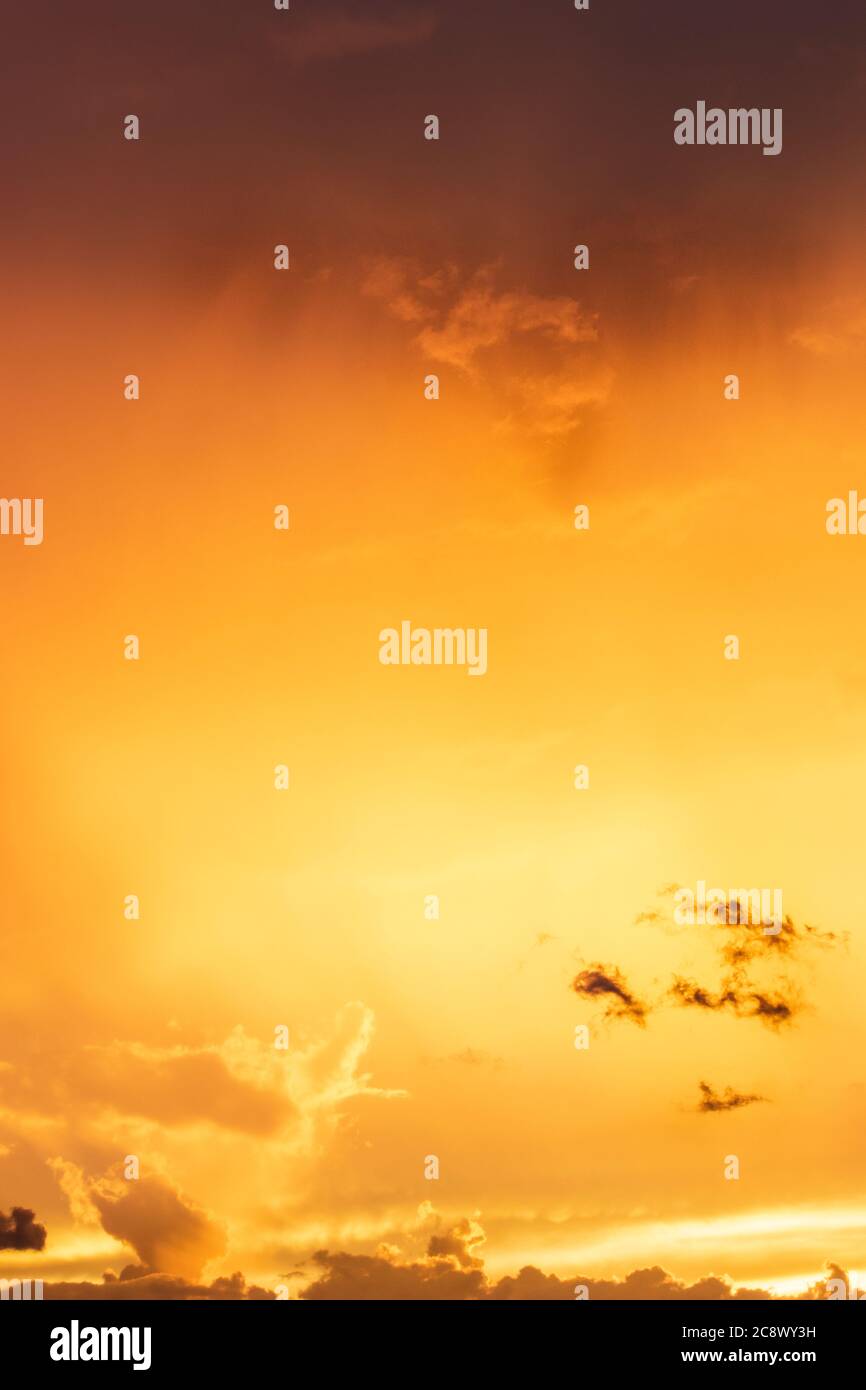 Sunset / sunrise with dramatic cloudscape, vivd colors and negative ...