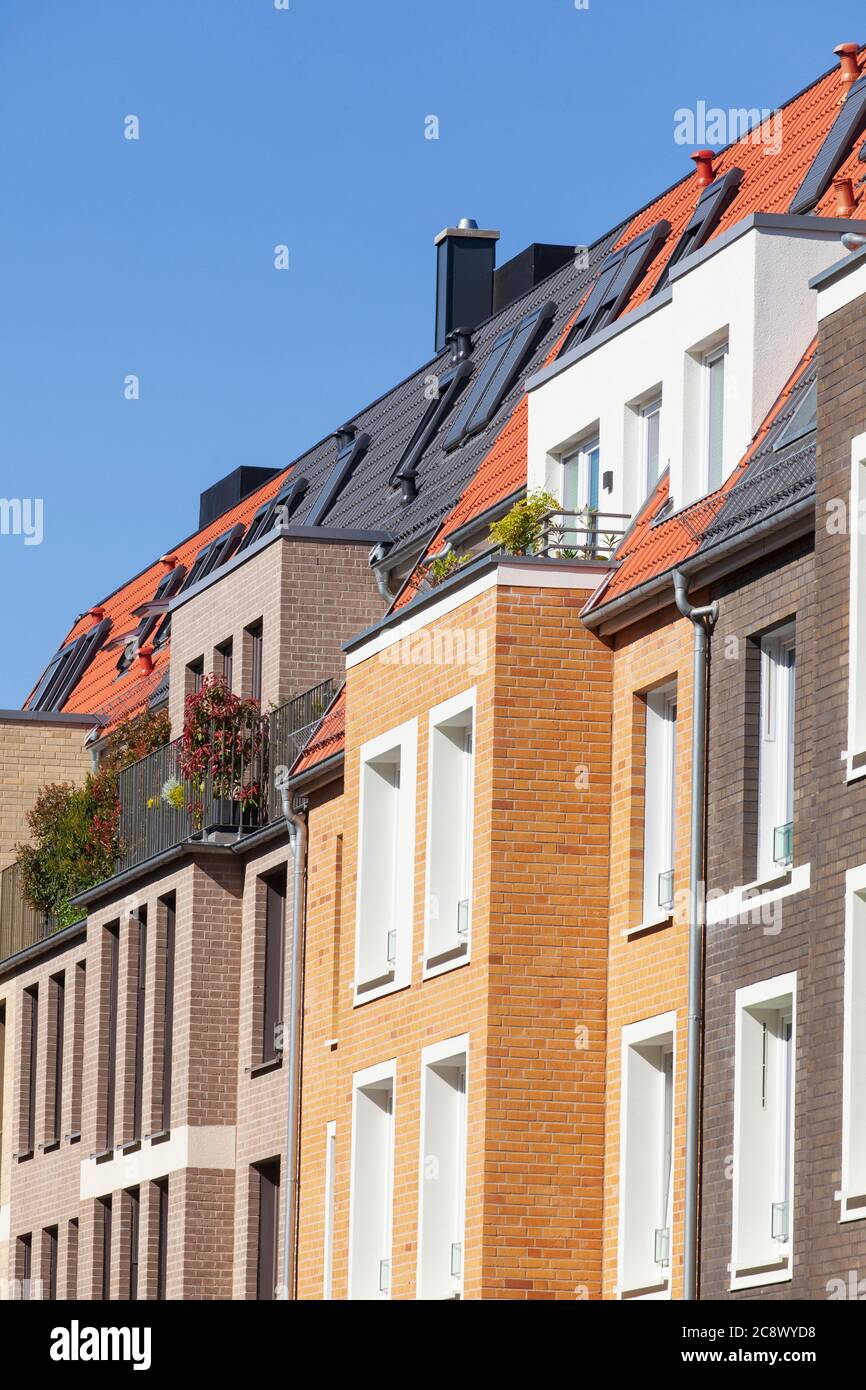Modern residential buildings, row houses, apartment buildings, Bremen ...
