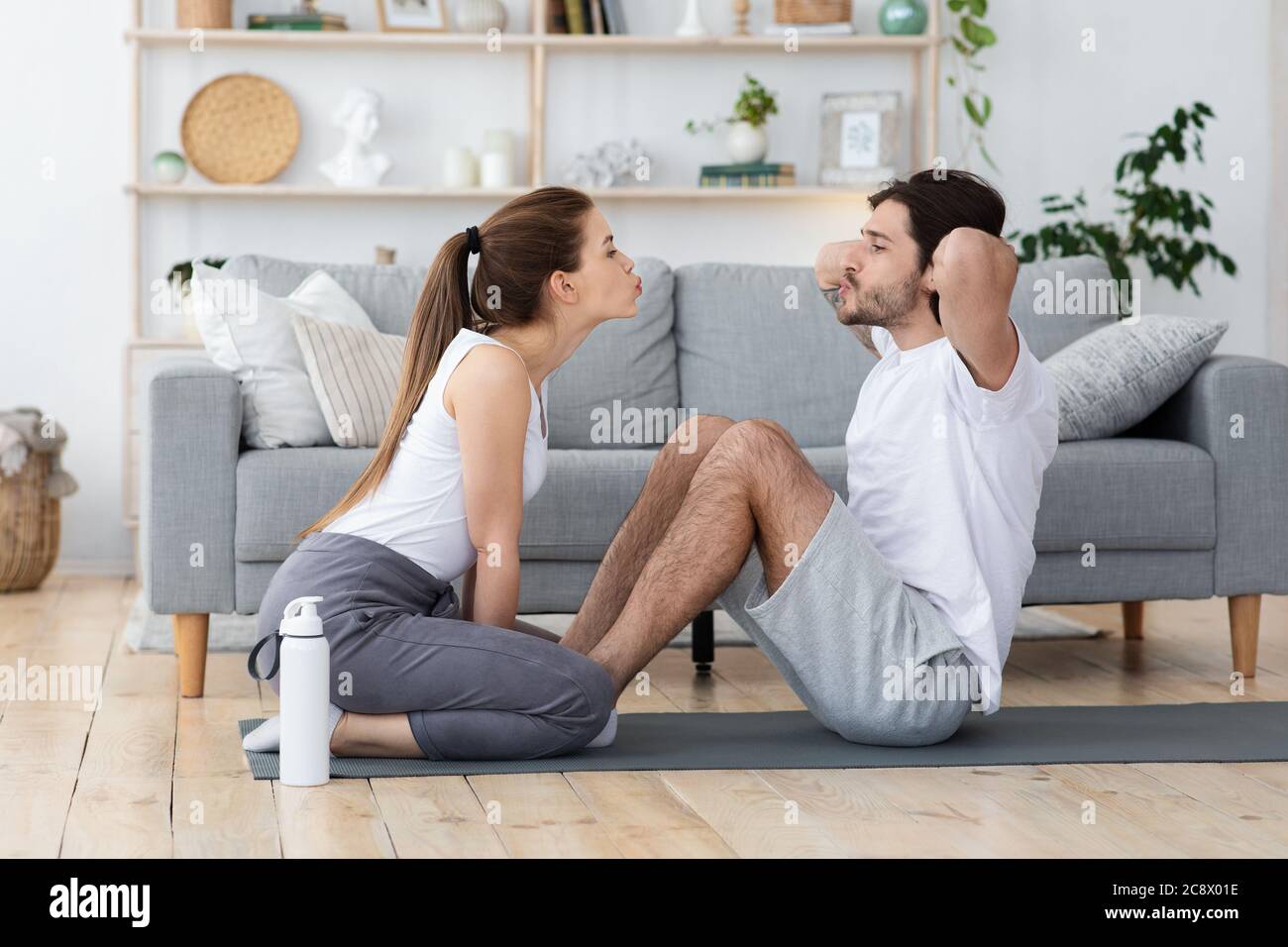 Family exercising together hi-res stock photography and images - Alamy
