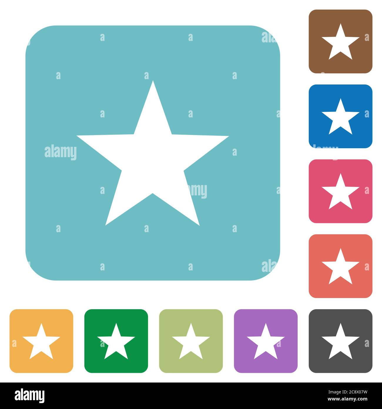 Flat favorite icons on rounded square color backgrounds Stock Vector ...