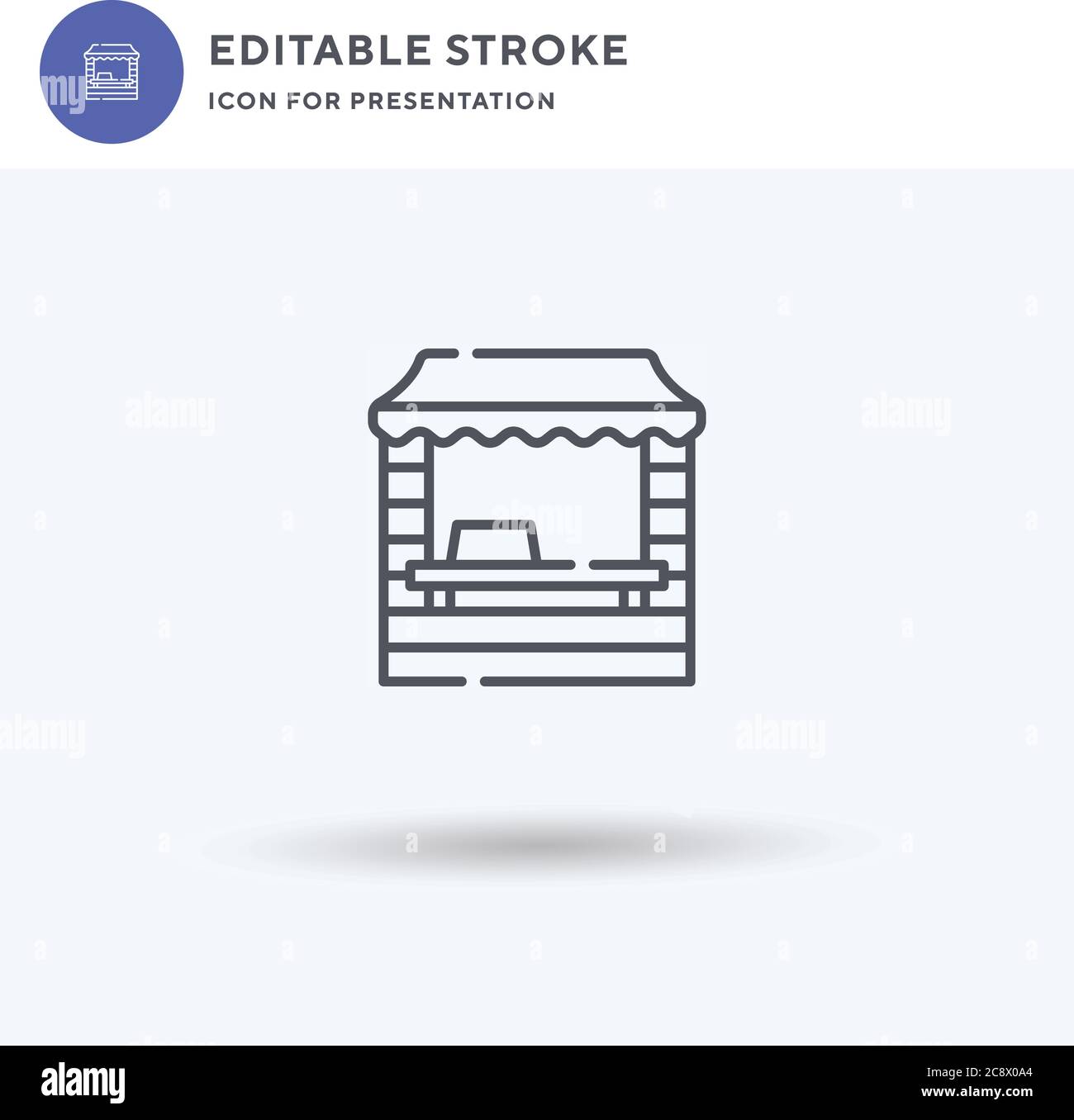 Stall icon vector, filled flat sign, solid pictogram isolated on white ...