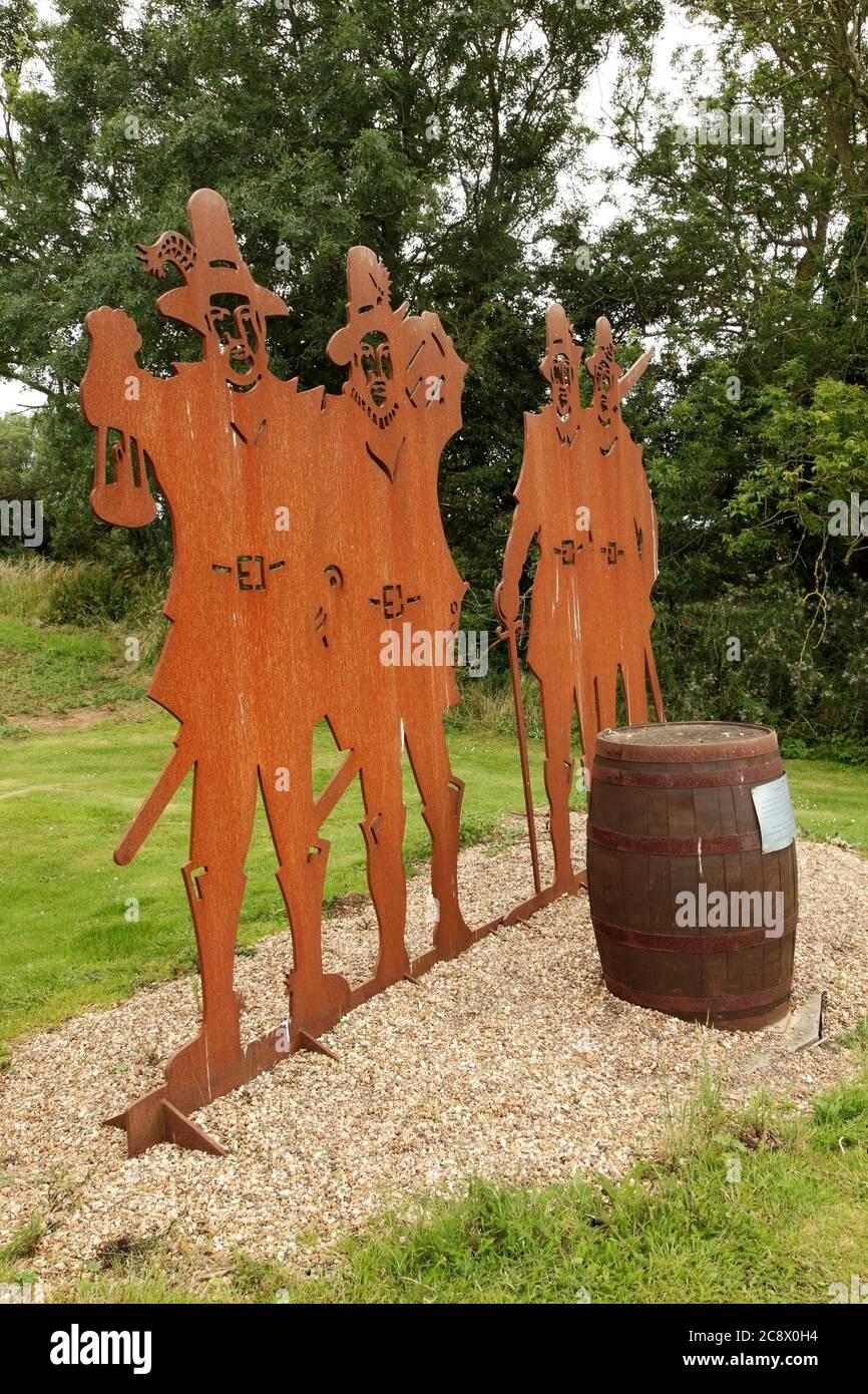 Commemorative statue to the members of the 1605 Gunpowder Plot ...