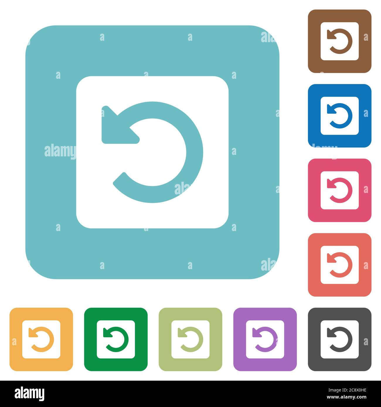 Flat rotate left icons on rounded square color backgrounds Stock Vector ...