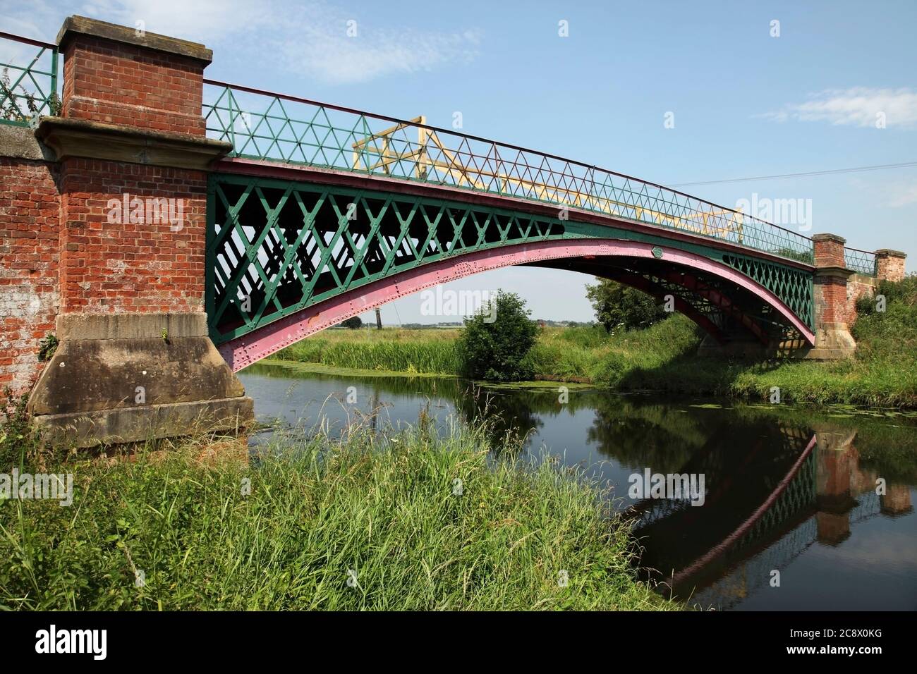 The Grade II listed Hibaldstow bridge (1889) across the River Ancholme ...