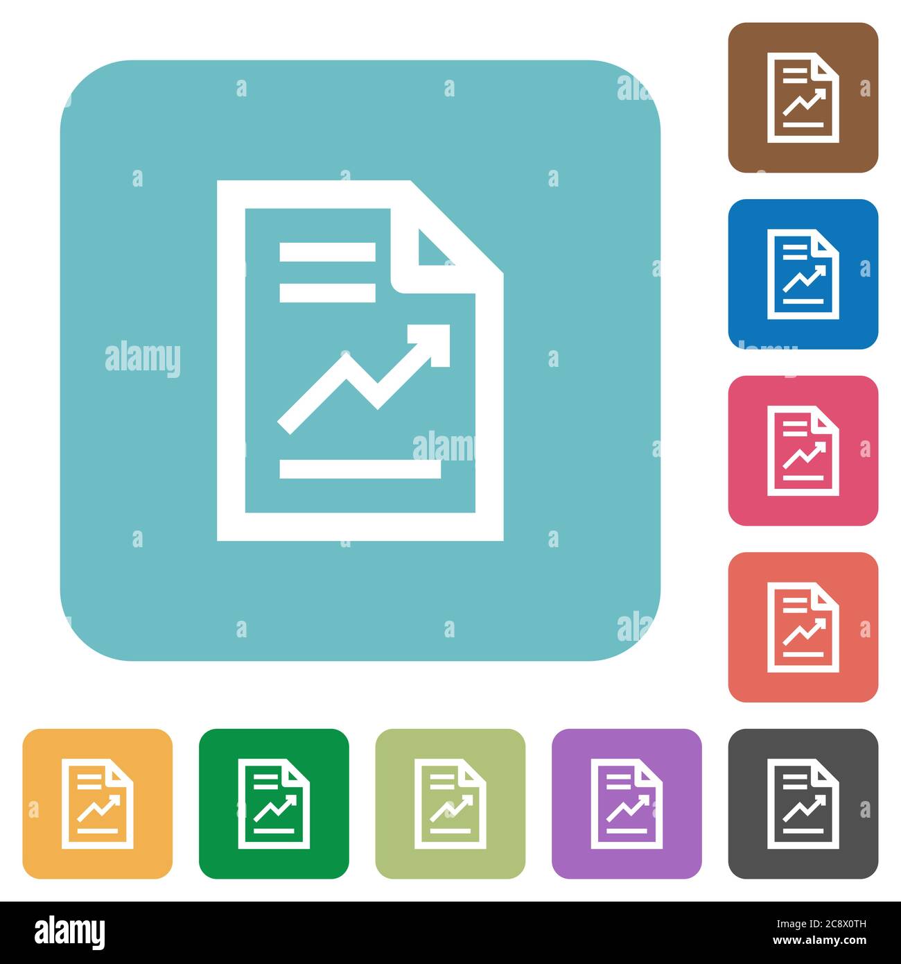 Flat report icons on rounded square color backgrounds Stock Vector ...