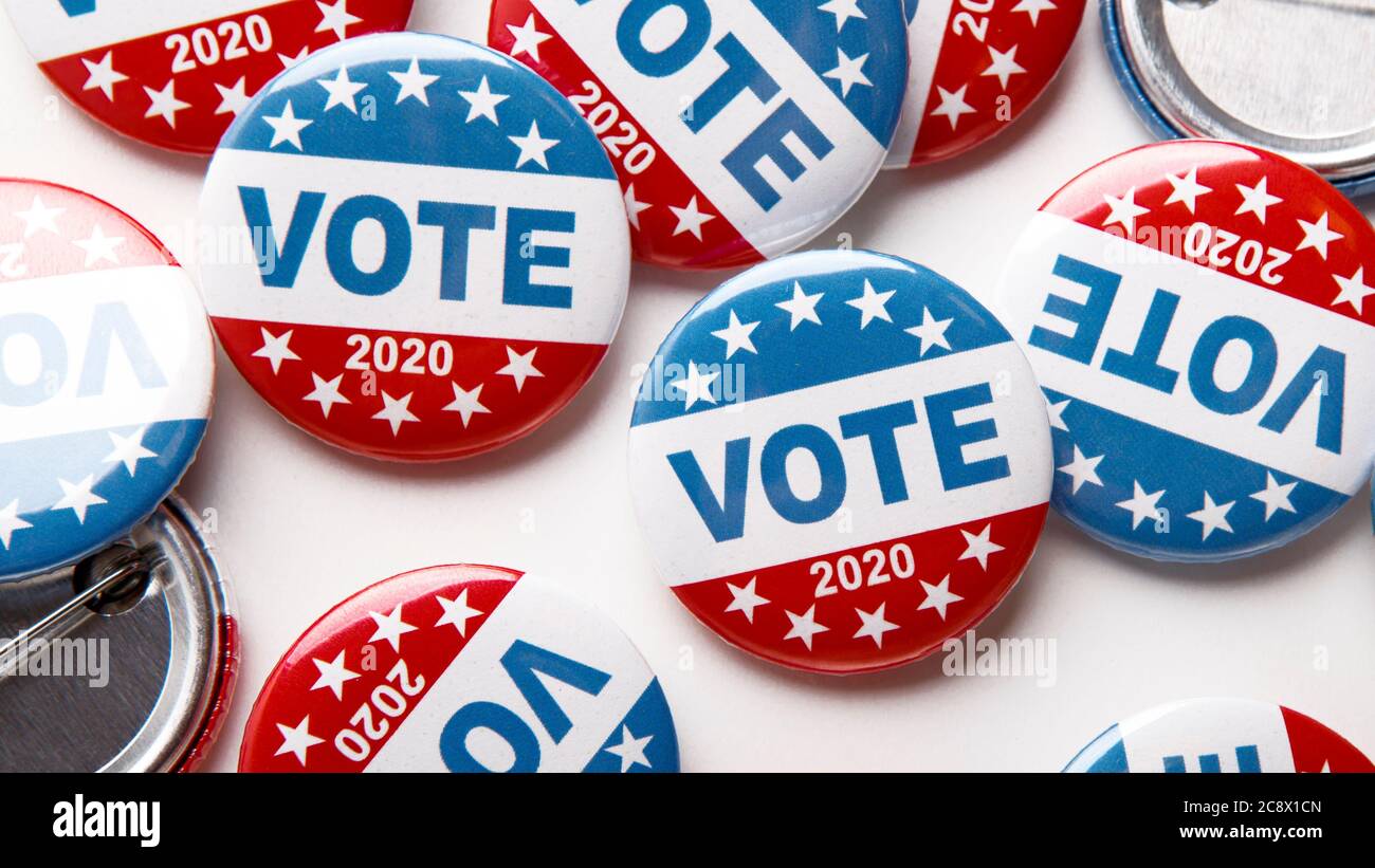 United States of America president voting 2020. Election voting buttons ...