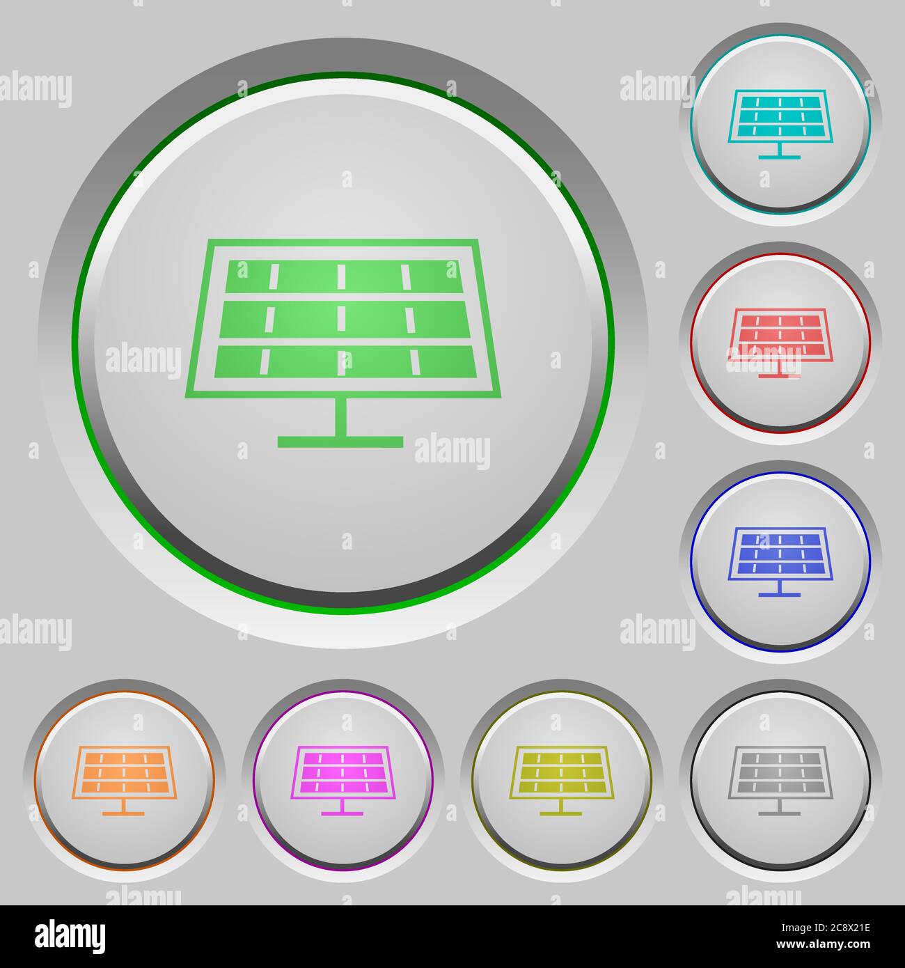 Set of color solar panel sunk push buttons Stock Vector Image & Art - Alamy