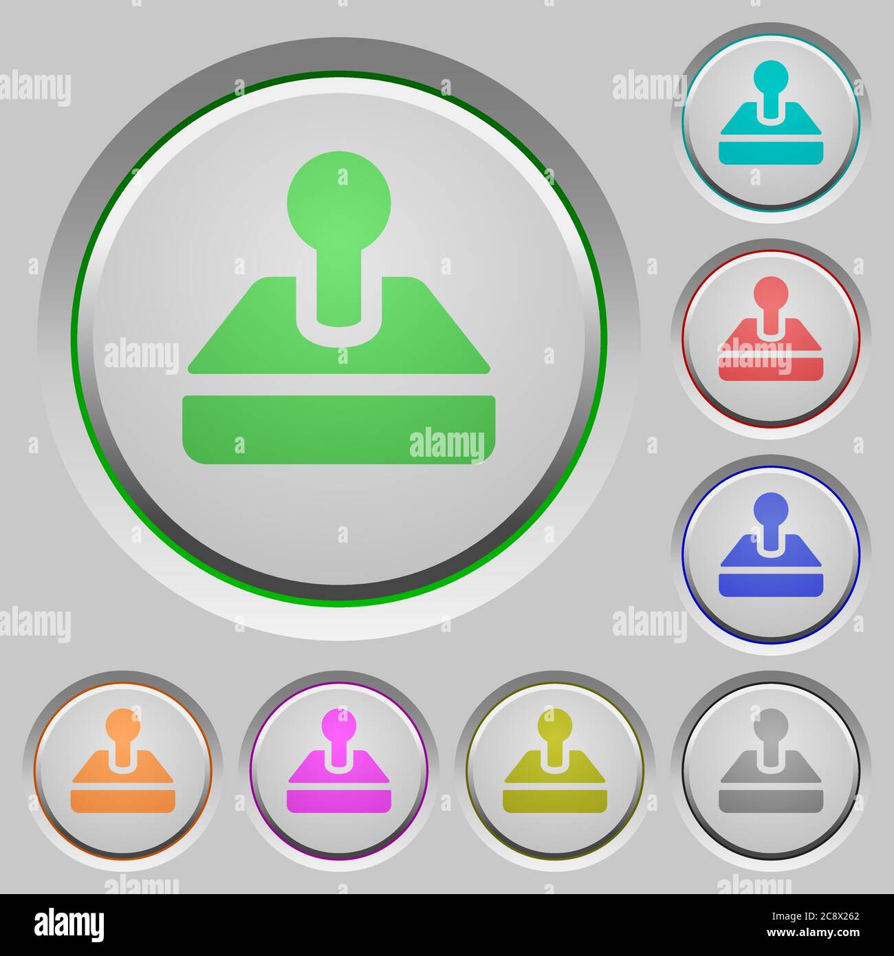 Set of color joystick sunk push buttons Stock Vector Image & Art - Alamy