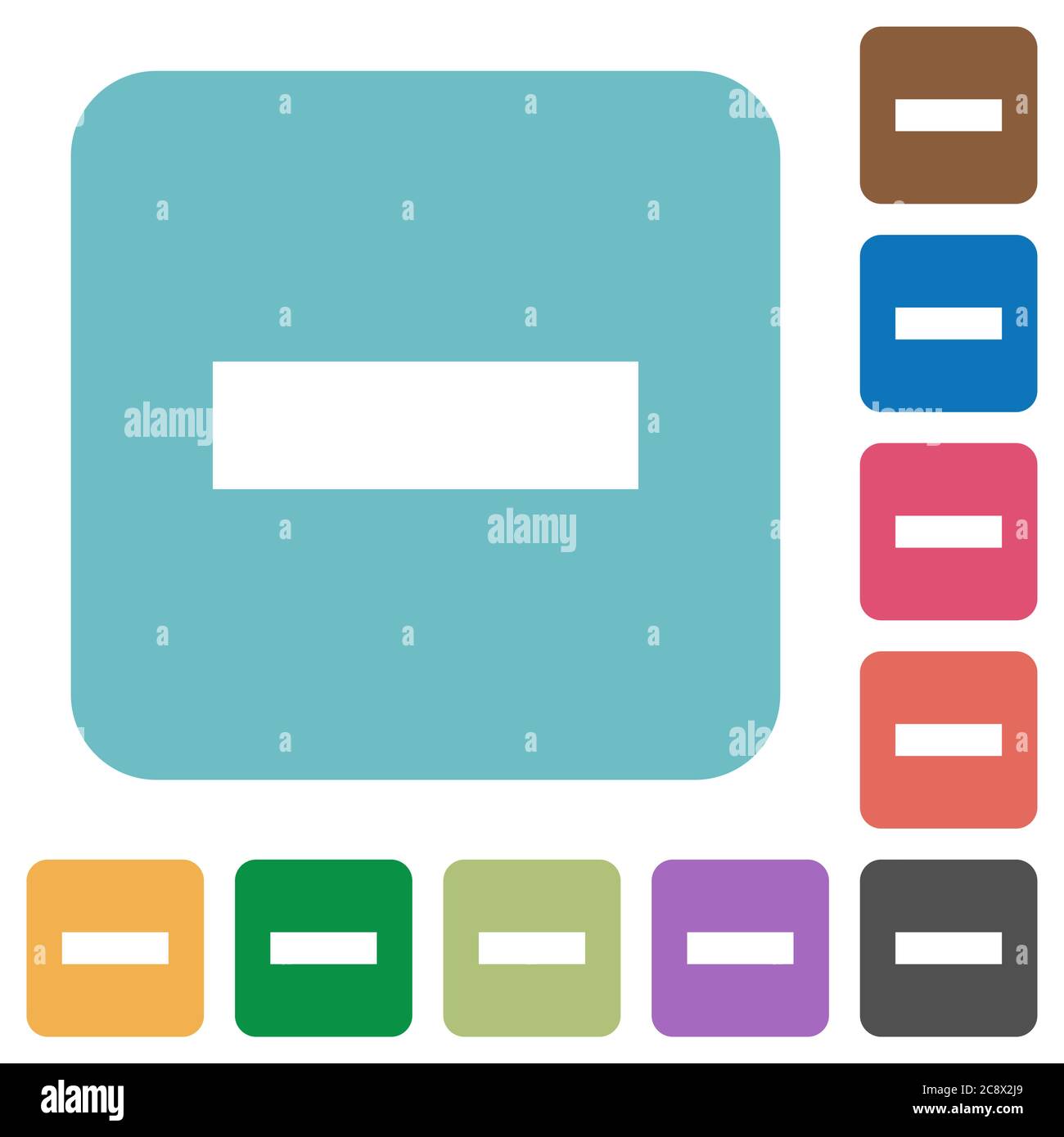 Flat remove icons on rounded square color backgrounds Stock Vector Image & Art - Alamy