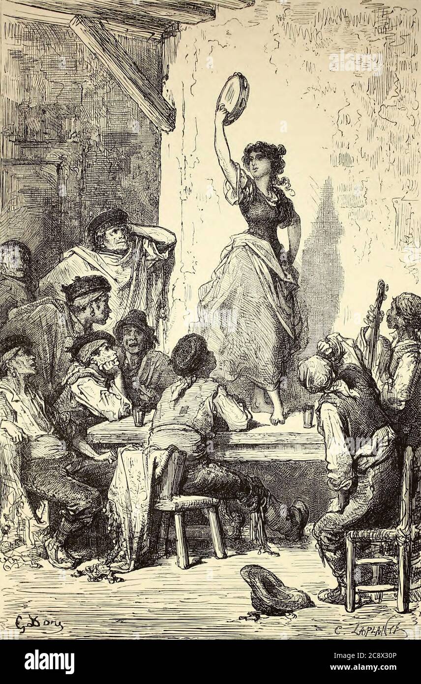 Gitana dansant le vito sevillano (environs de Séville) [Gypsy woman ...