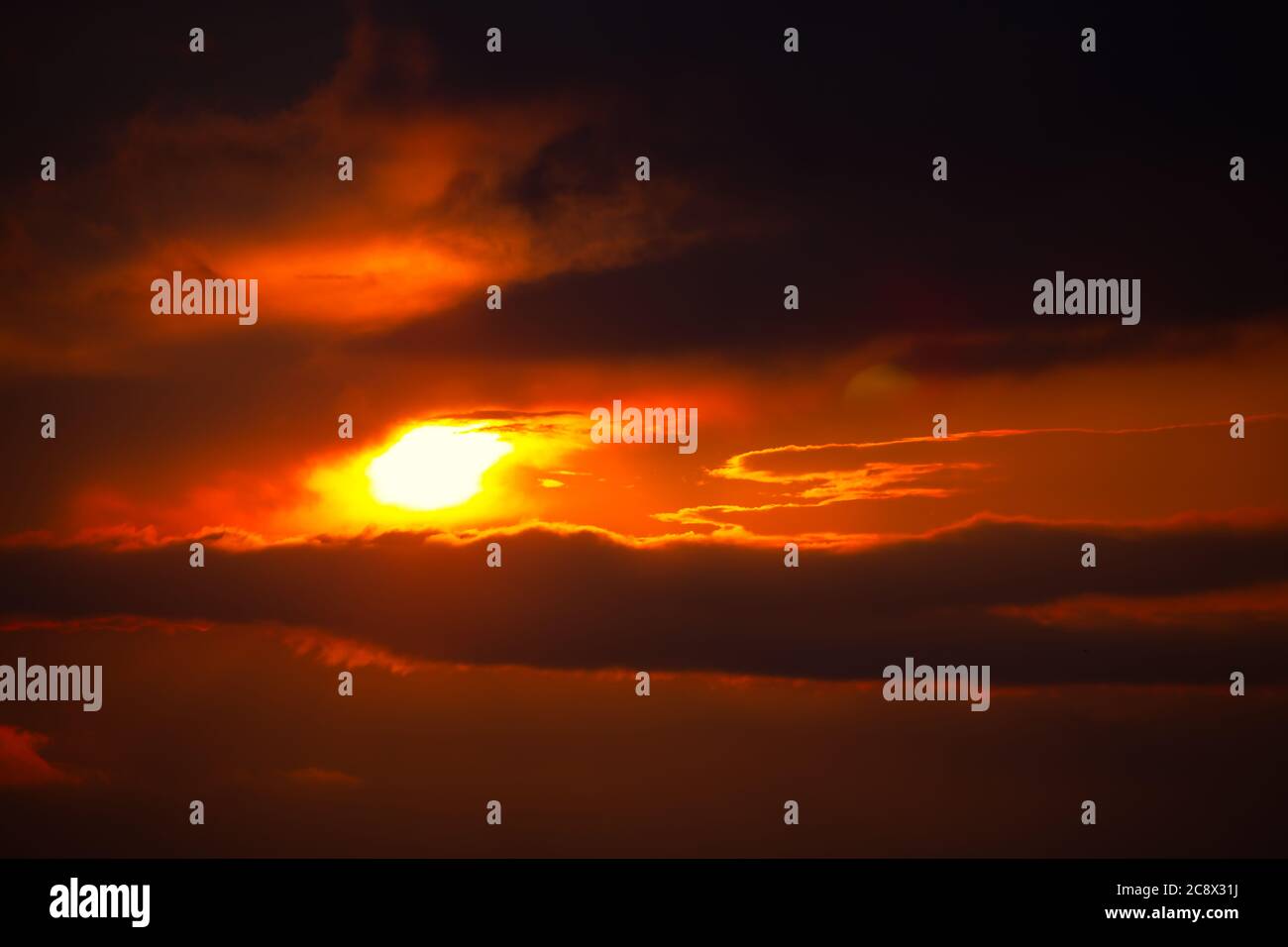 Dramatic Sky with Sunbeam . Spectacular Twilight Heaven Stock Photo - Alamy