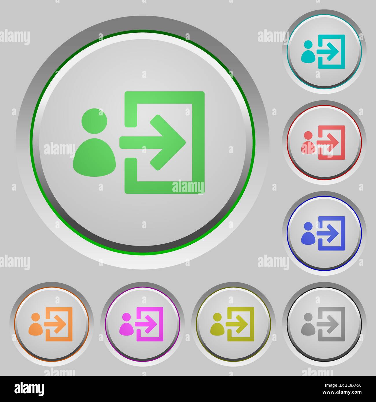 Set of color user login sunk push buttons Stock Vector Image & Art - Alamy