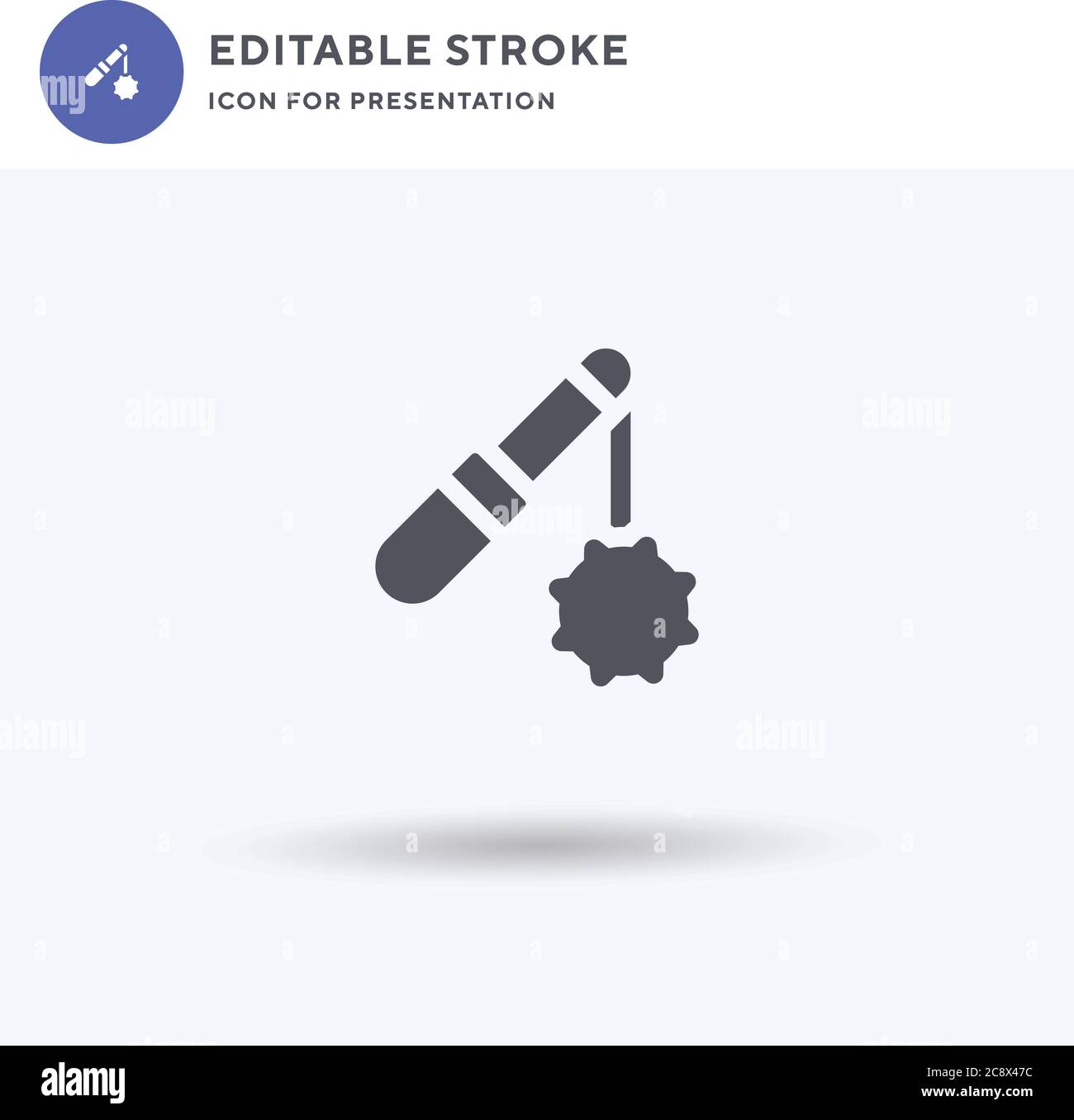 Flail icon vector, filled flat sign, solid pictogram isolated on white ...