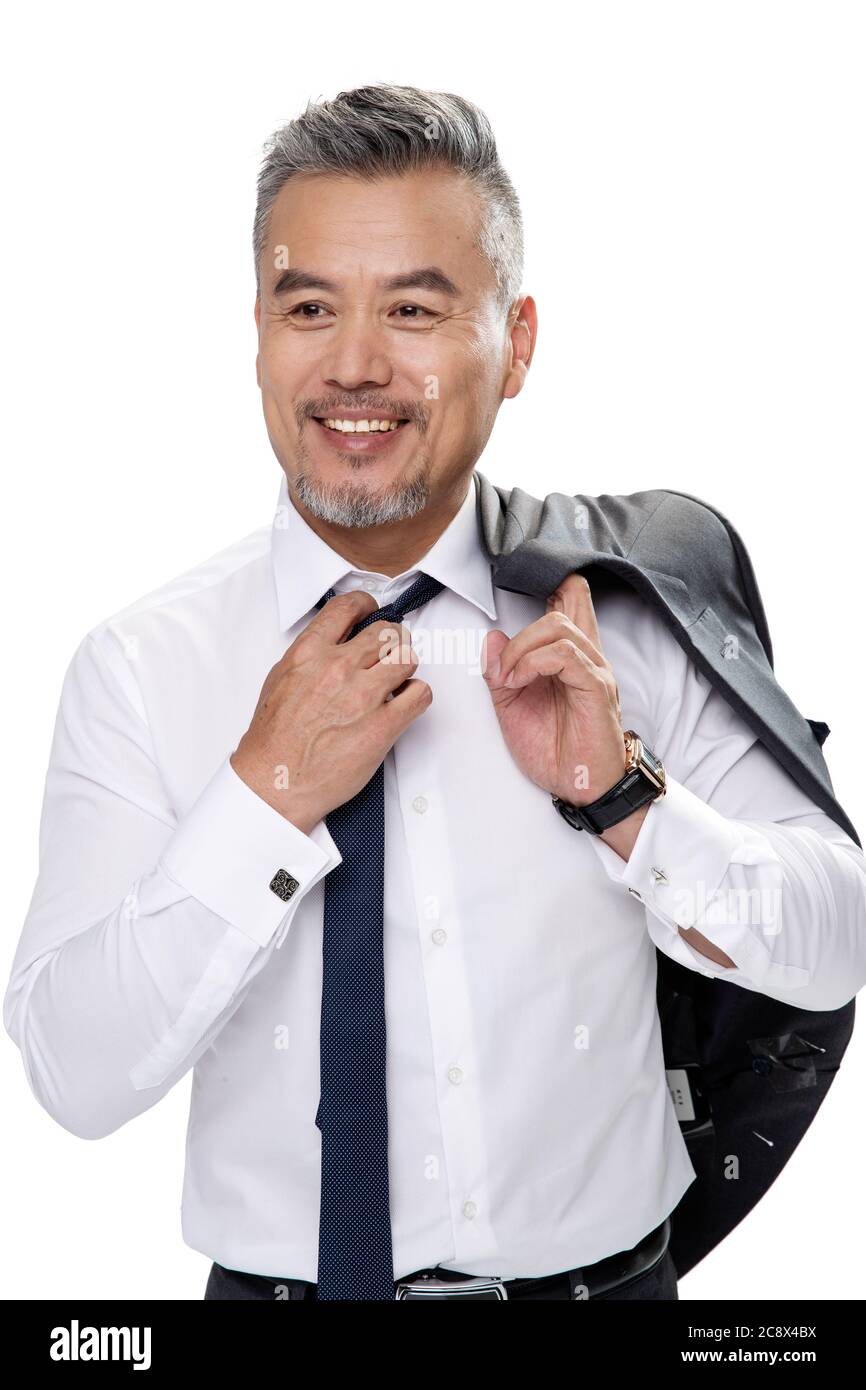 Middle-aged man wearing a suit of commerce Stock Photo - Alamy