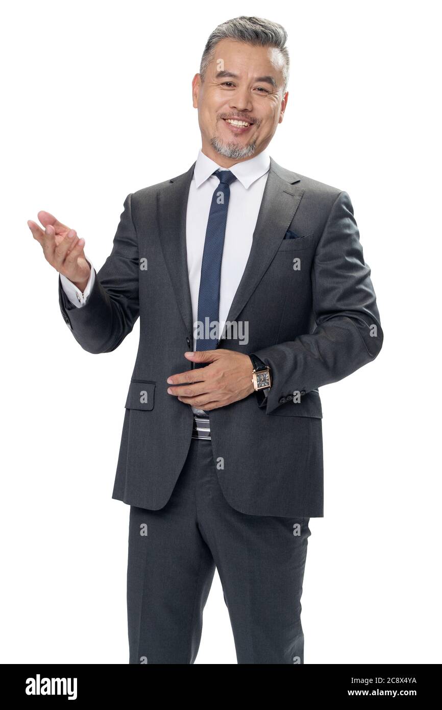 Make an introduction business man Stock Photo - Alamy