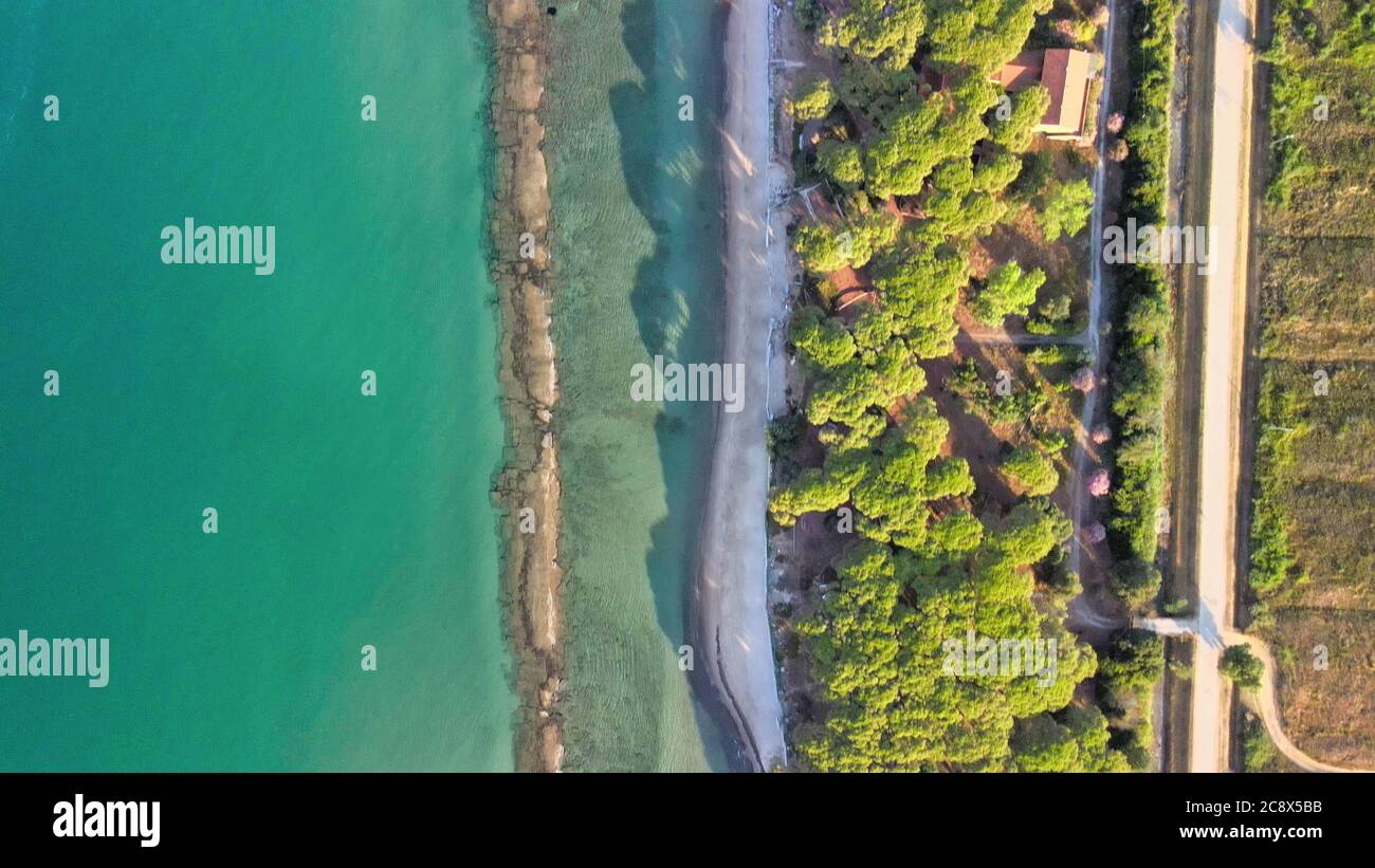 Amazing aerial view of Tuscany coastline, Italy from the drone Stock ...