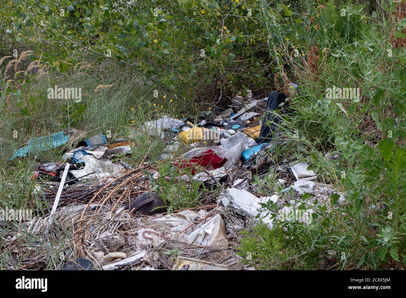 Heaps of dirty garbage rubbish in nature, pollution, plastic. Human ...