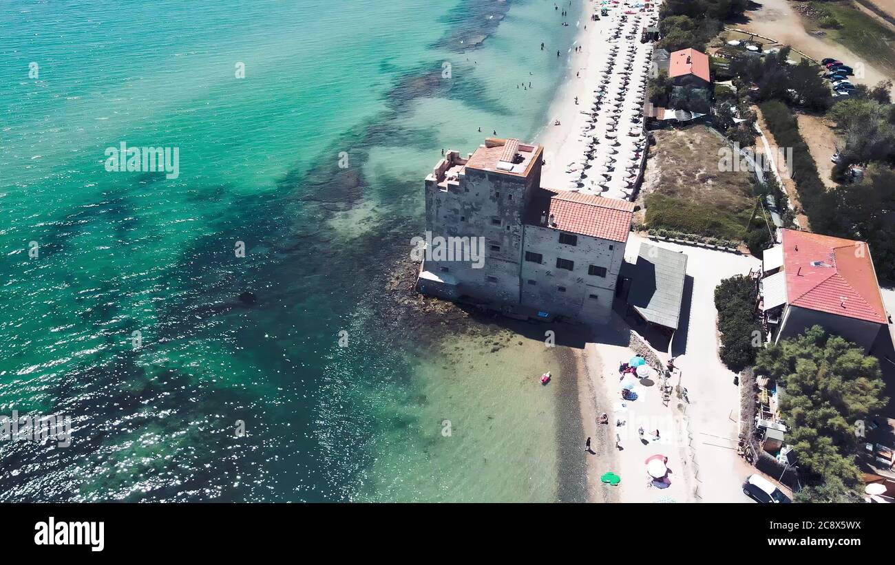 Amazing aerial view of Tuscany coastline, Italy from the drone Stock ...