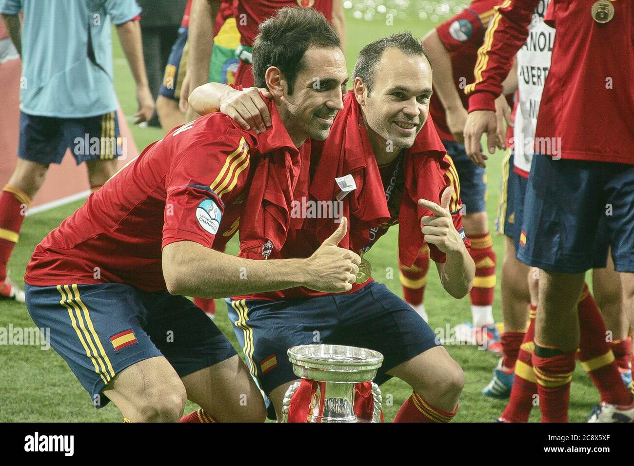 Juanfran and Andres Iniesta During the Euro 2012, Finale Spain - Italia ...
